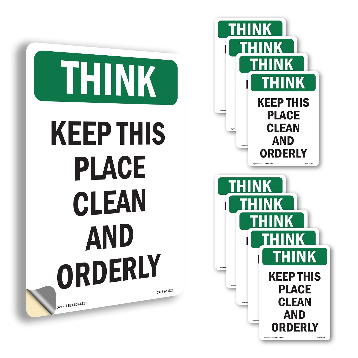 Keep This Place Clean And Orderly OSHA Think Vinyl Decal Label 18 Inch ...