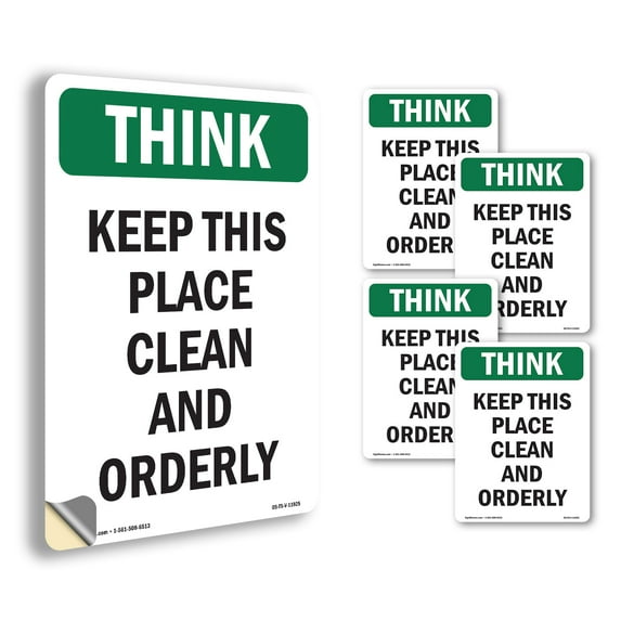 Keep This Place Clean And Orderly OSHA Think Vinyl Decal Label 24 Inch ...