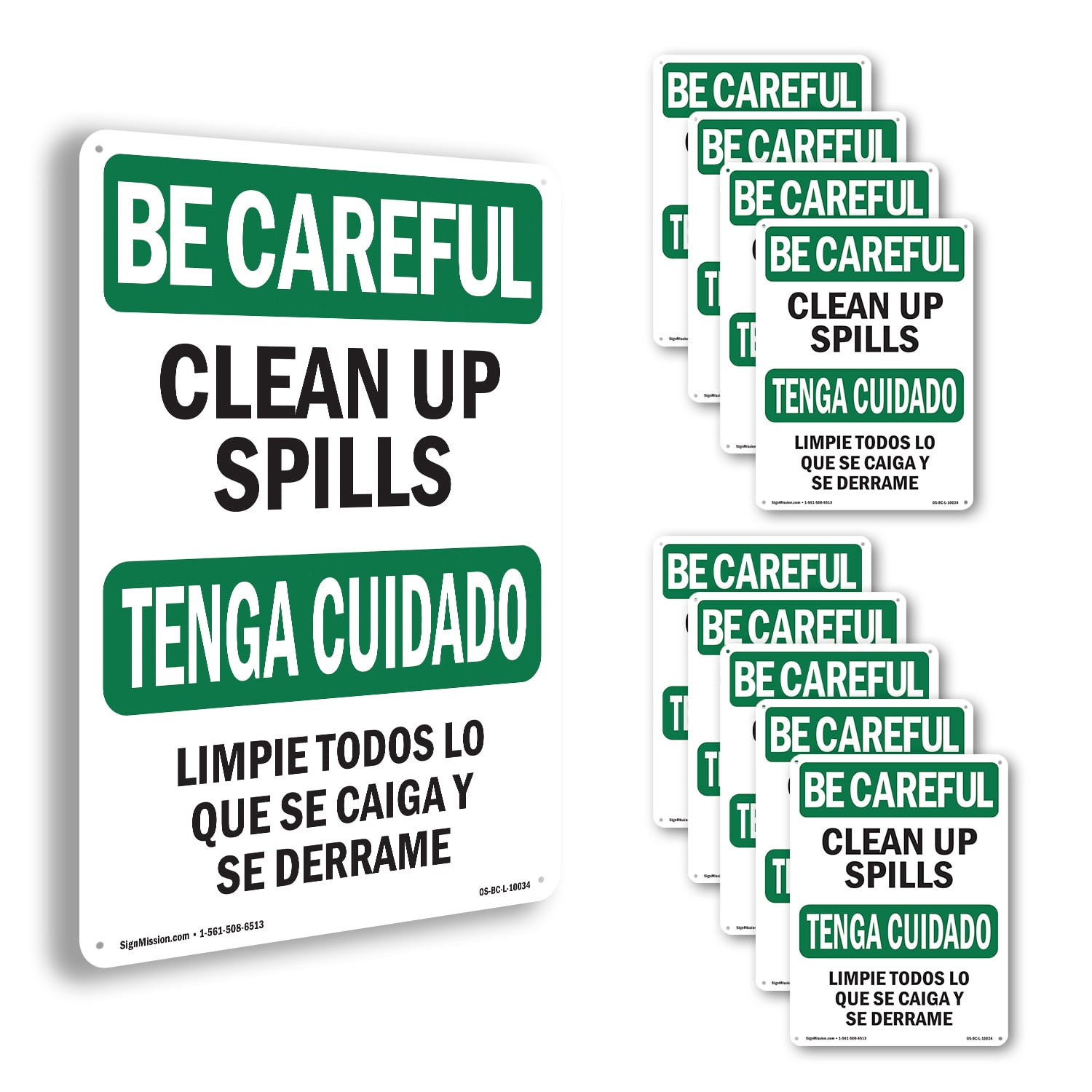 Keep This Place Clean Orderly Bilingual OSHA Be Careful Aluminum Sign ...