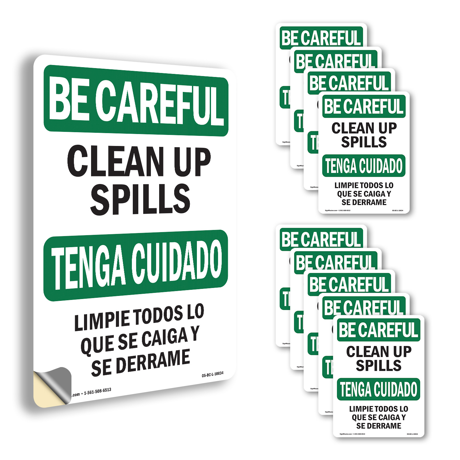 Keep This Place Clean Orderly Bilingual OSHA Be Careful Vinyl Decal ...