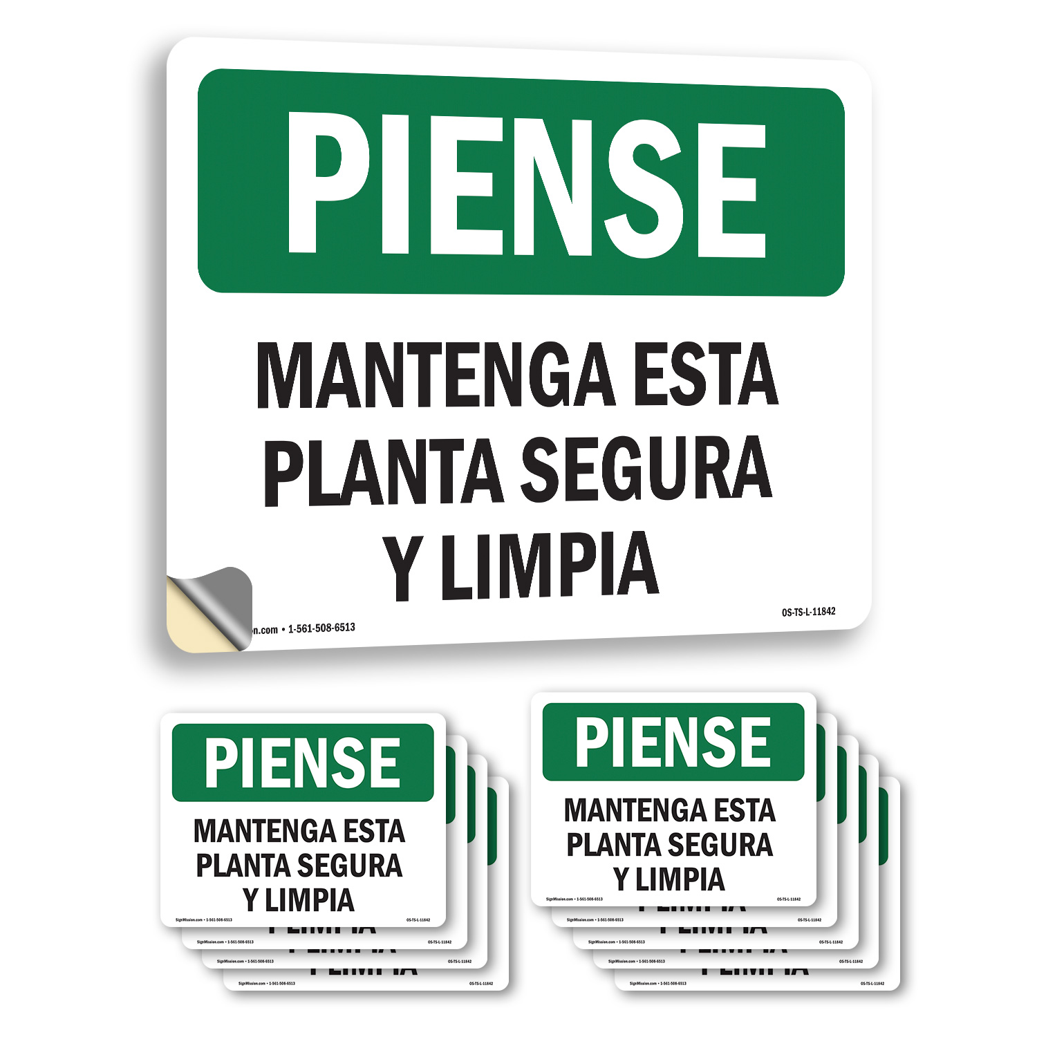 Keep This Plant Safe And Clean Spanish OSHA Think Vinyl Decal Label 10 ...
