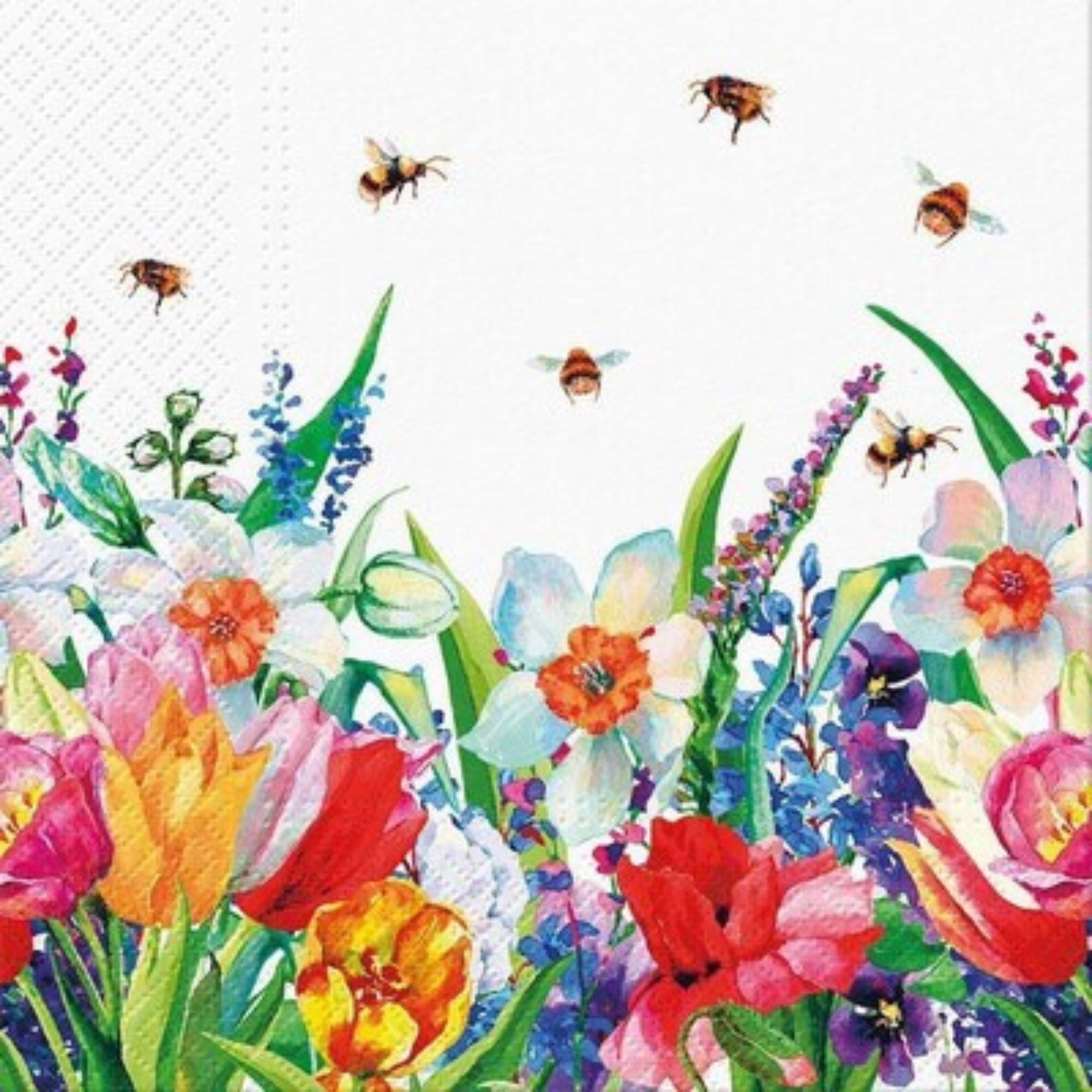 Keep Unique Decorative Spring Flower Paper Napkins, Bee Napkins ...