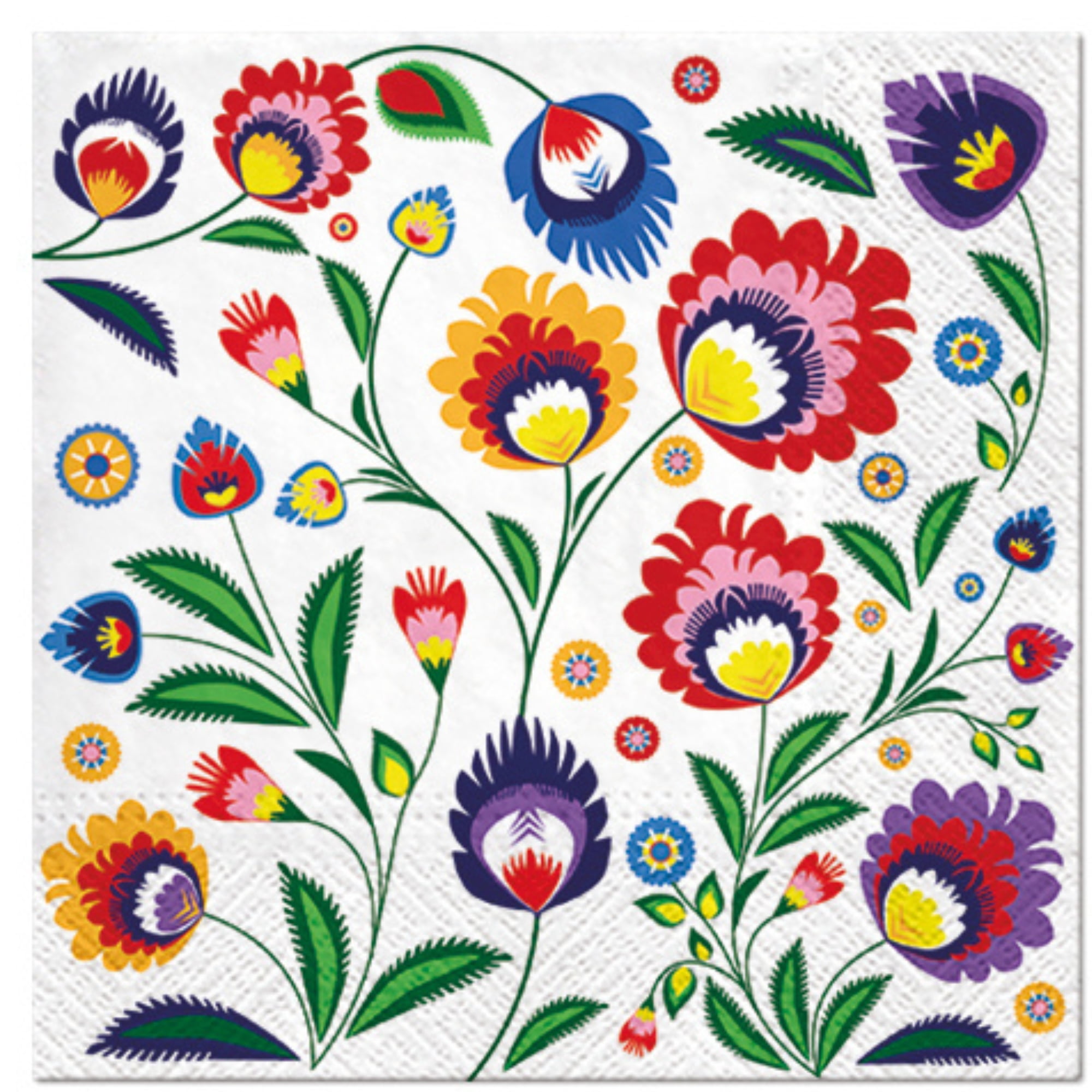 Keep Unique Folk Floral Paper Napkins, Decorative Disposable Napkin ...