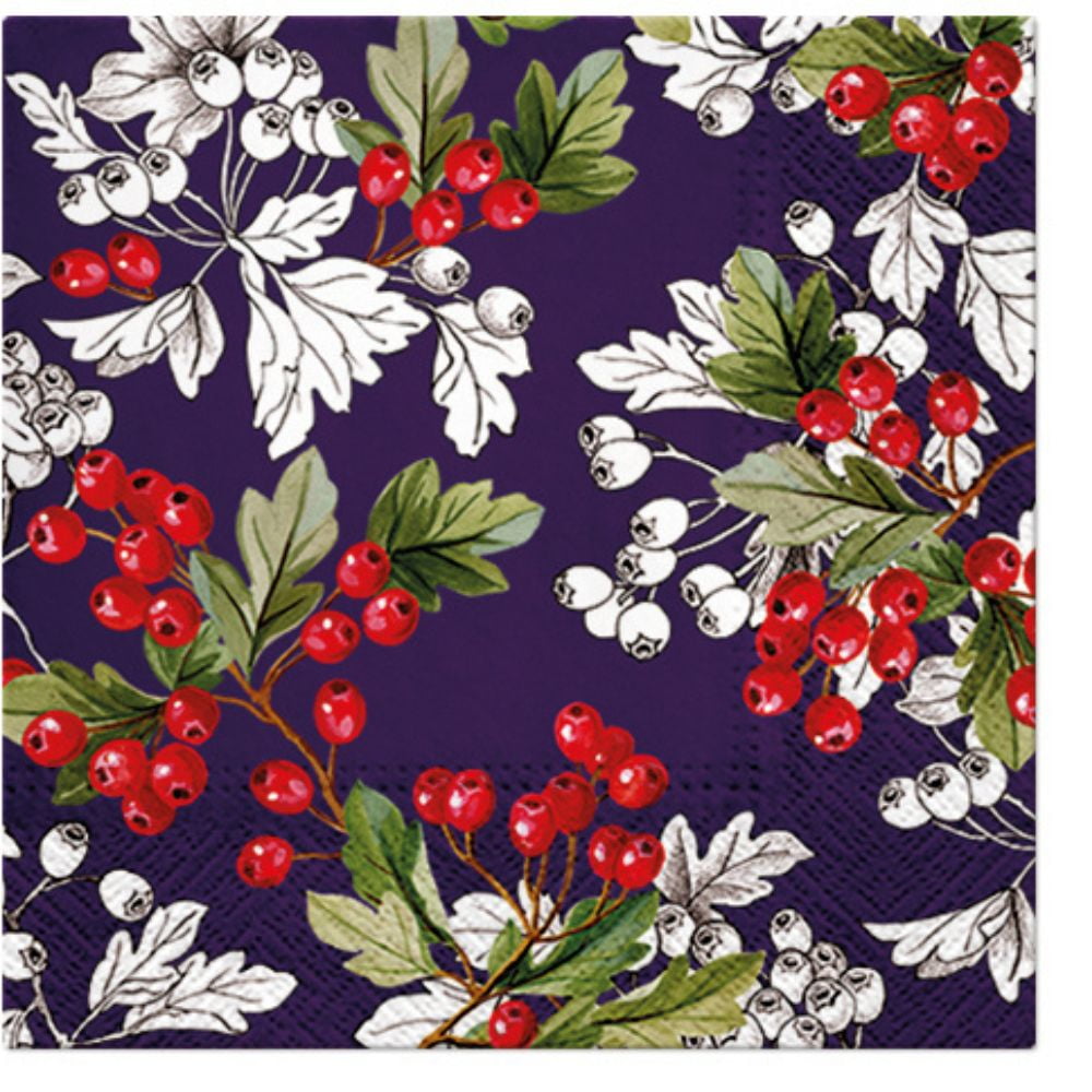 Keep Unique Paper Napkins Botanical Berries, Printed Decorative ...