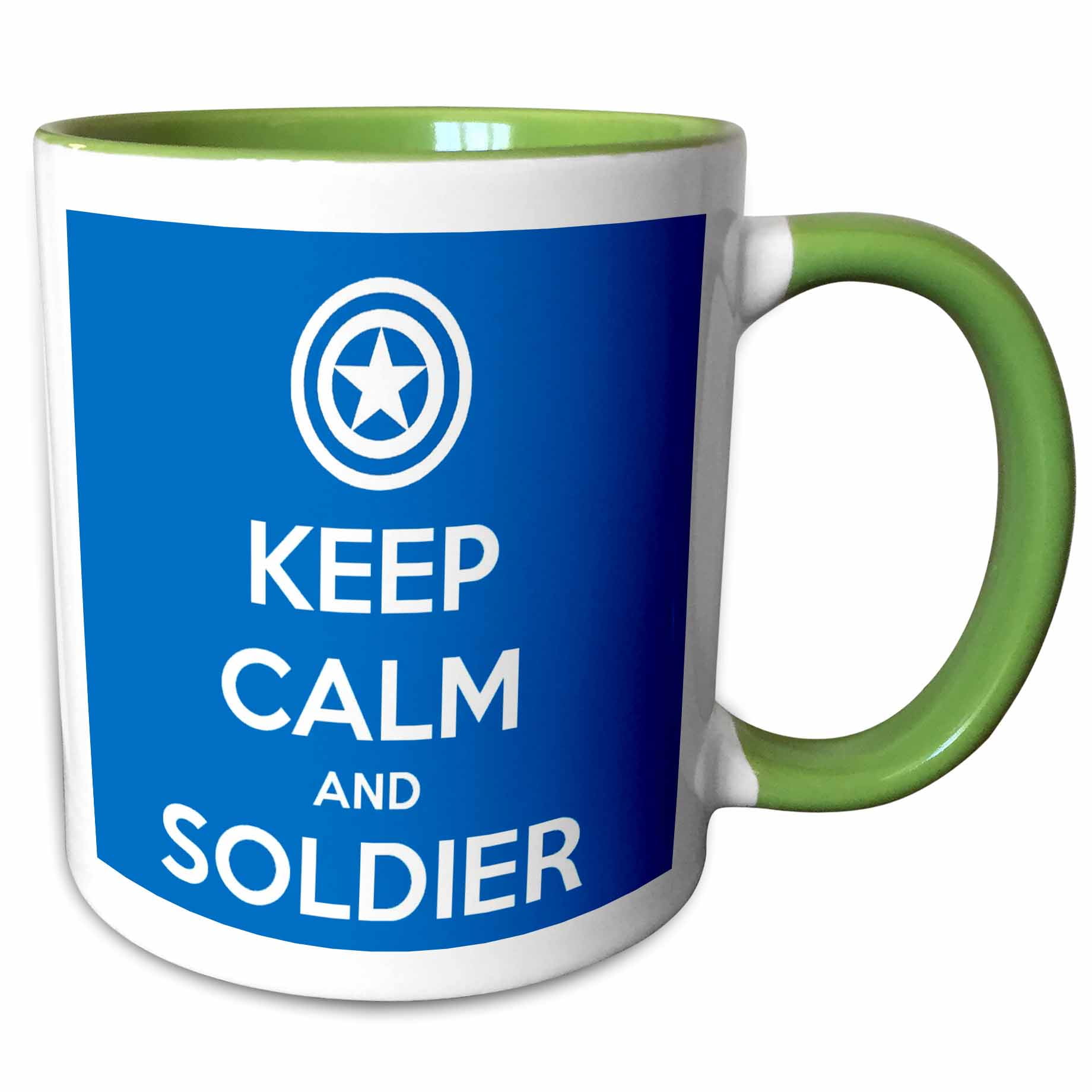 Keep calm and soldier on. Blue. 15oz Two-Tone Green Mug mug-194305-12 ...