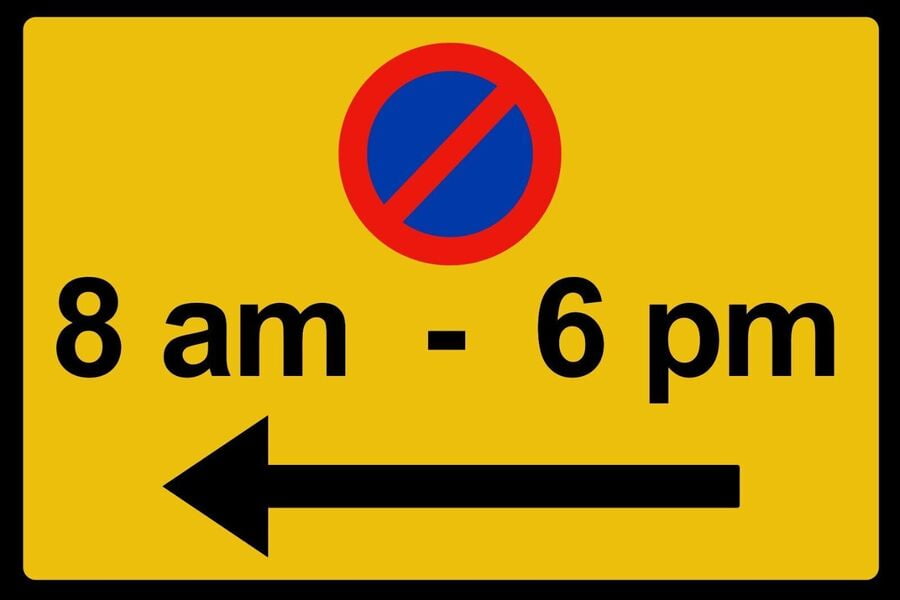 Keep clear no parking 8am to 6pm safety metal park safety sign Size: 8 ...