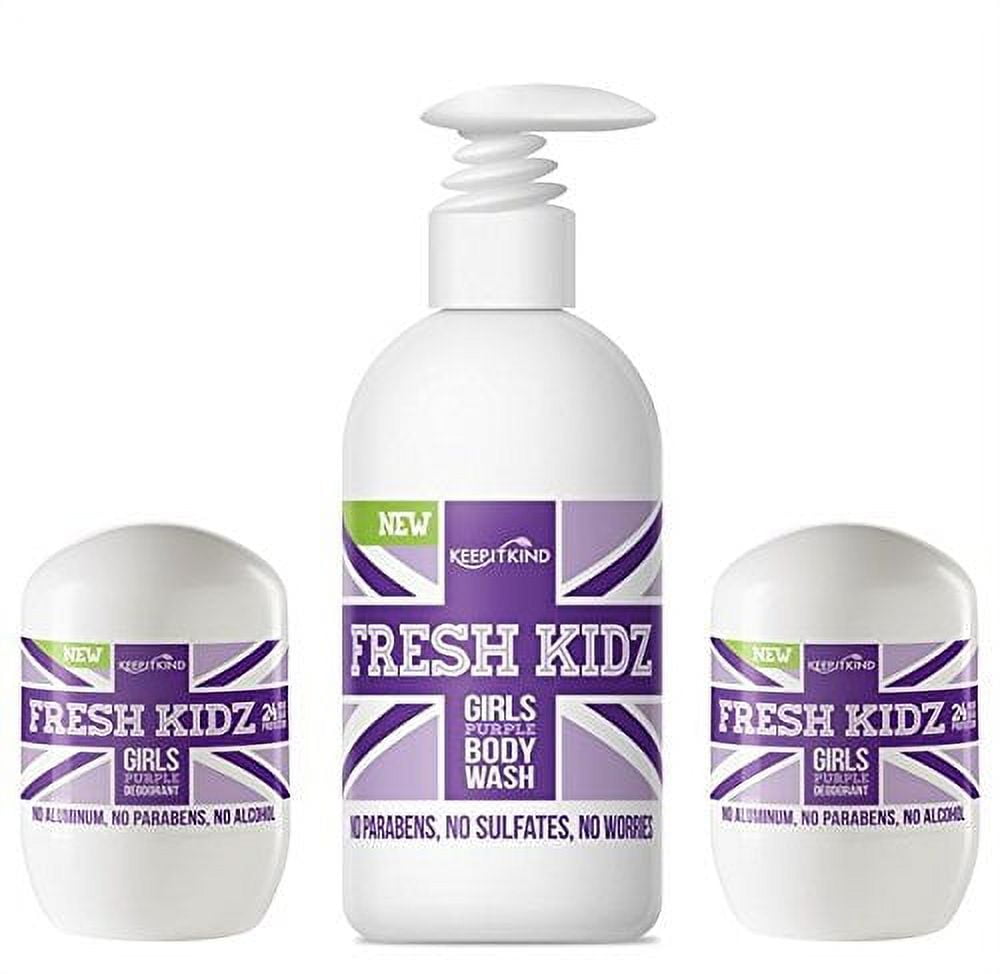 Keep it Kind Fresh Kidz Body Wash 16.9 fl.oz. and 2 Roll On Deodorants ...