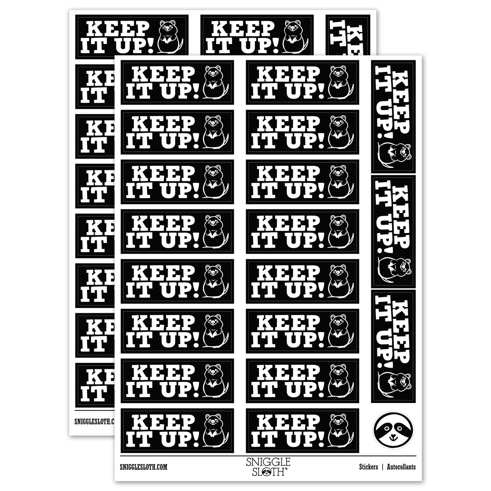 Keep it Up Teacher Student School Sticker Set - Black - Gloss Finish ...