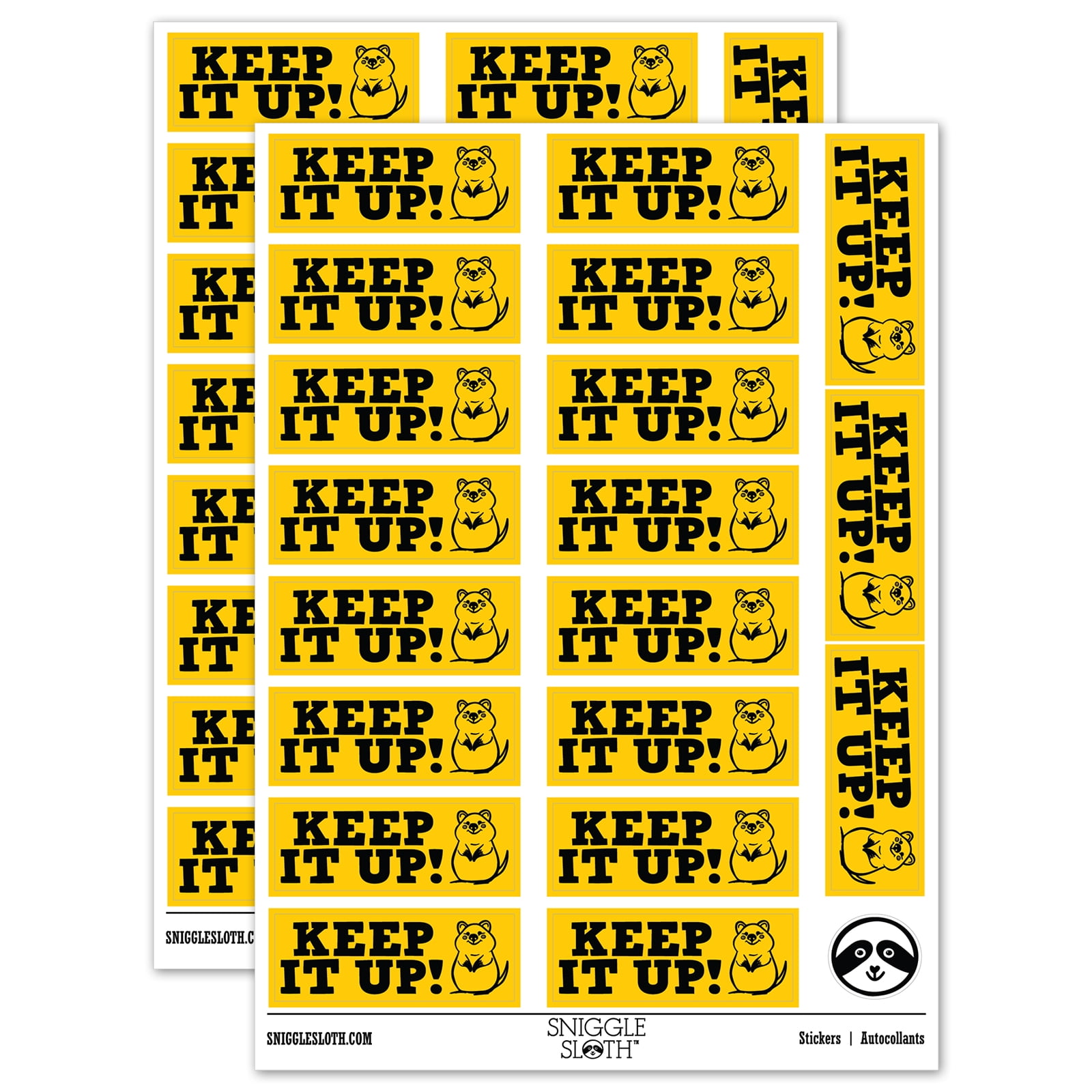 Keep it Up Teacher Student School Sticker Set - Yellow - Matte Finish ...