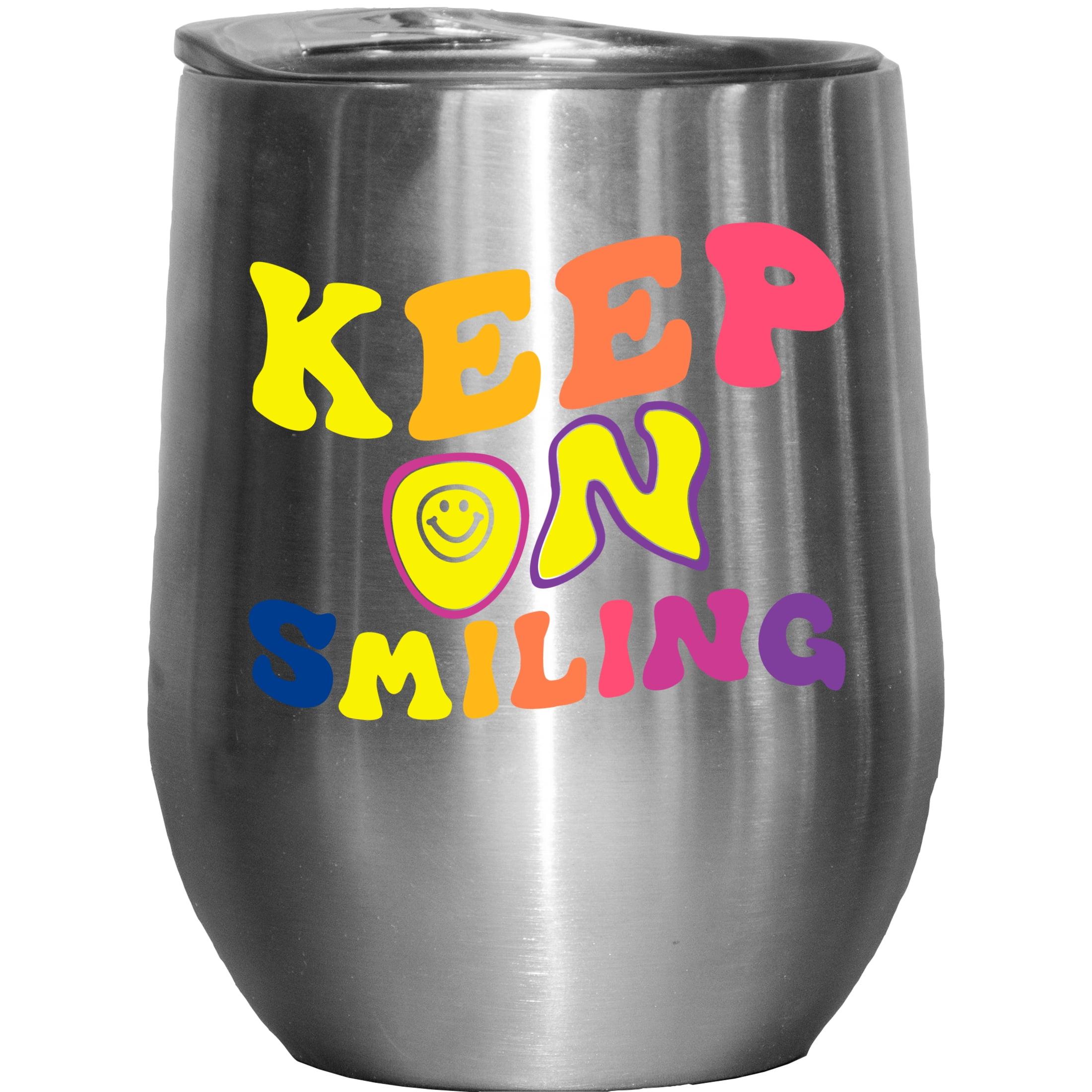 Keep on Smiling, Motivational Quote, Groovy Retro Wavy Text Merch Gift ...