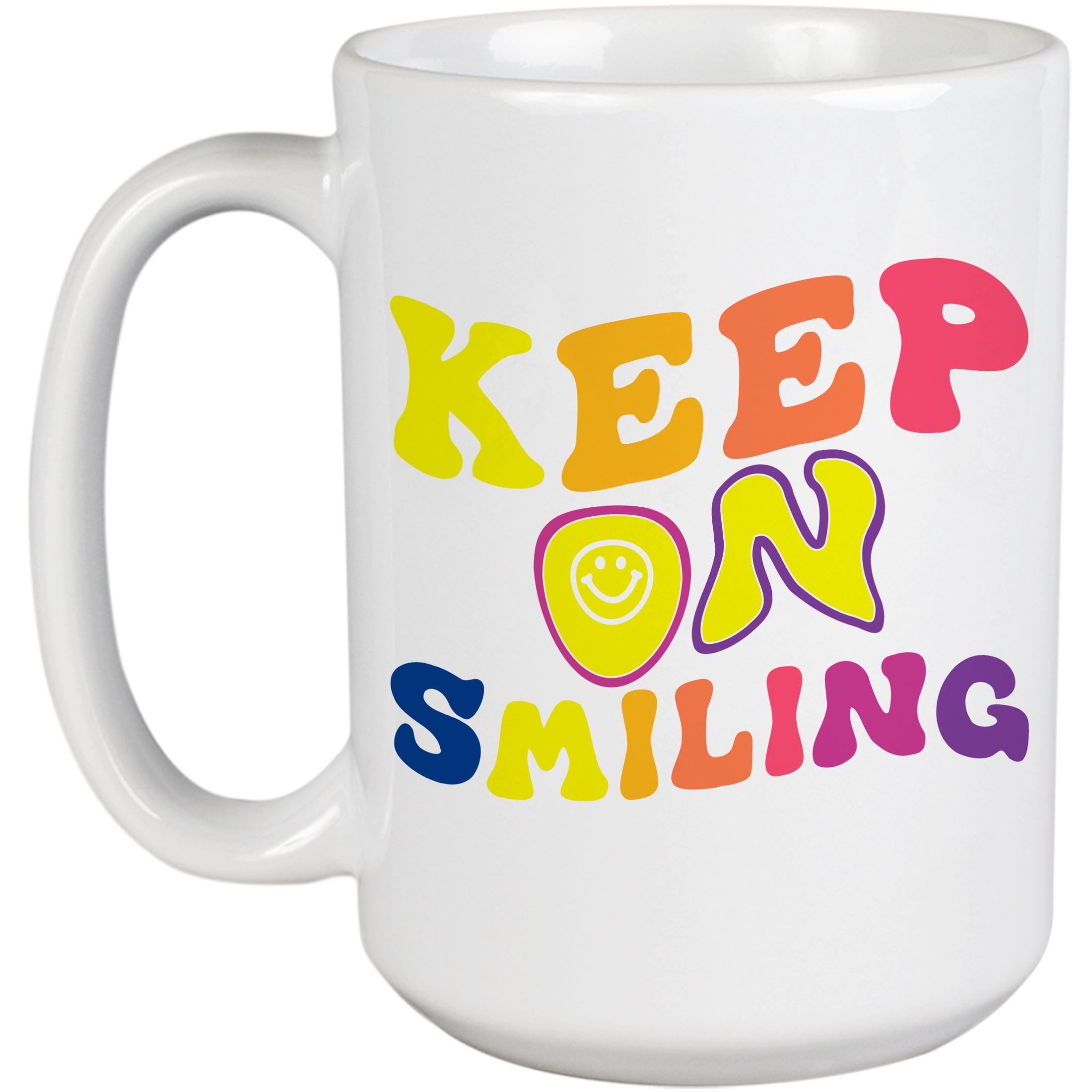Keep on Smiling, Motivational Quote, Groovy Retro Wavy Text Merch Gift ...