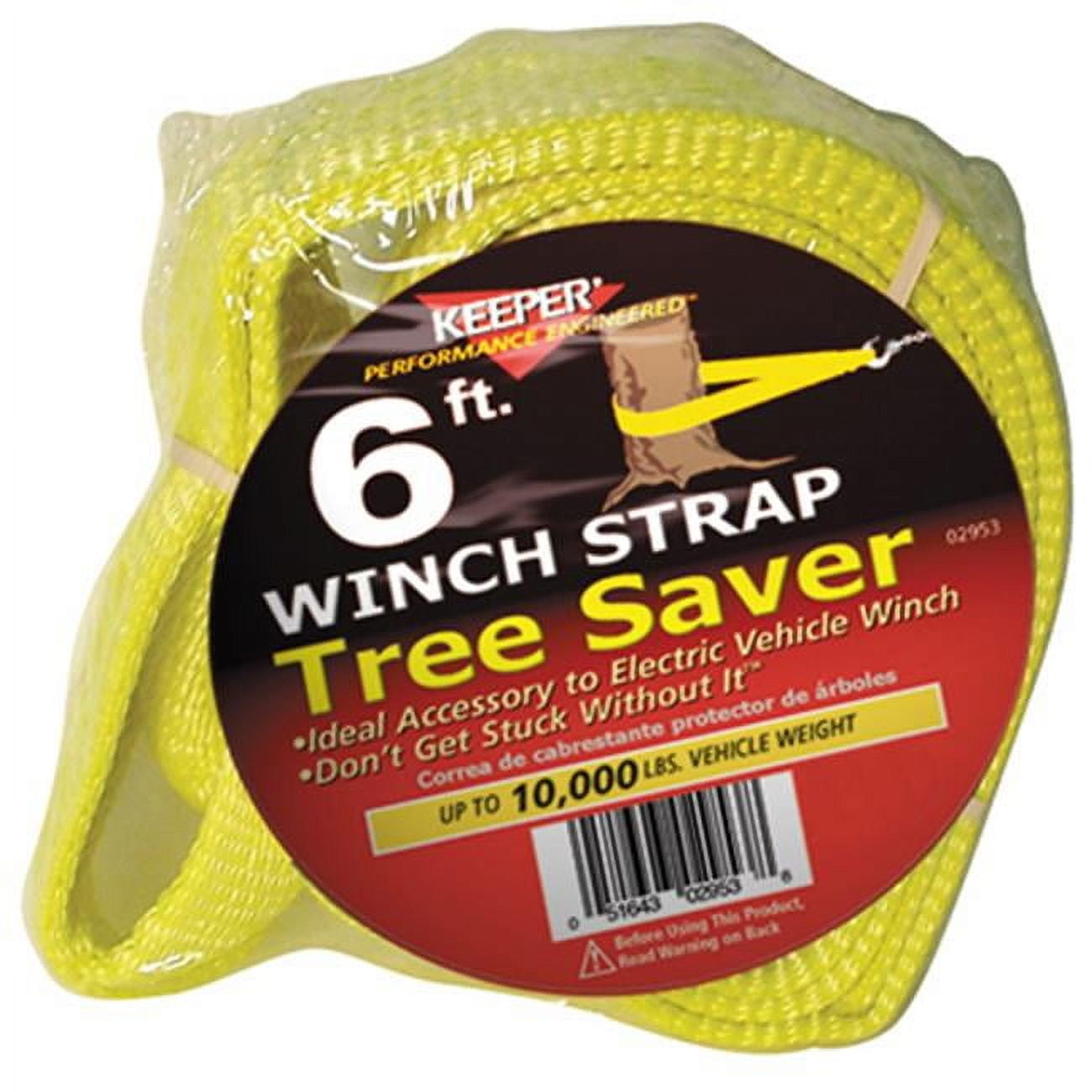 Keeper 02953 3 in. x 6 ft. Tree Saver Winch Strap - Walmart.com