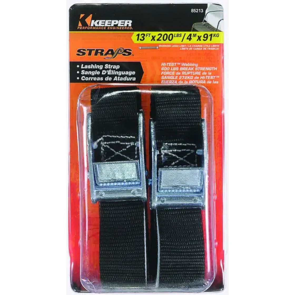 Keeper 85213 Lashing Strap 13 Foot 200 Pound Cap (Case of 4) - Walmart.com