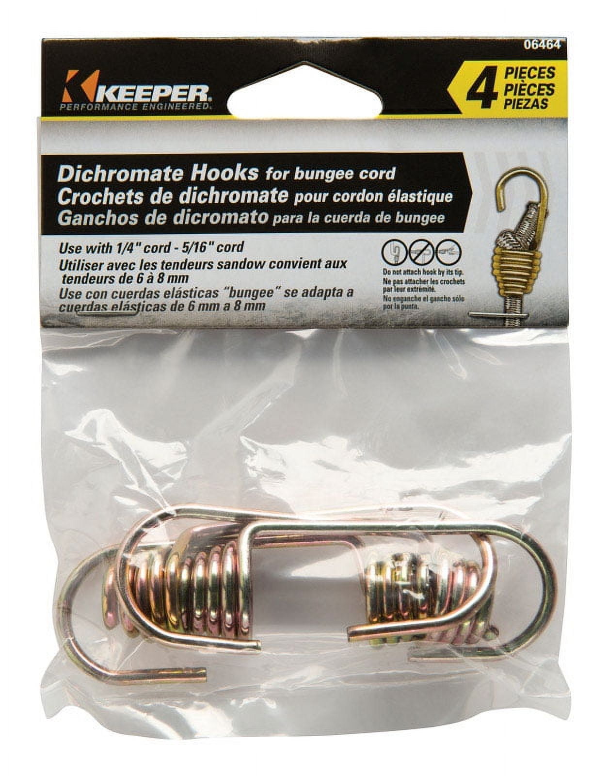 Keeper 8866469 Bungee Cord Hooks, Gold - 4 per Case, Pack of 10 ...