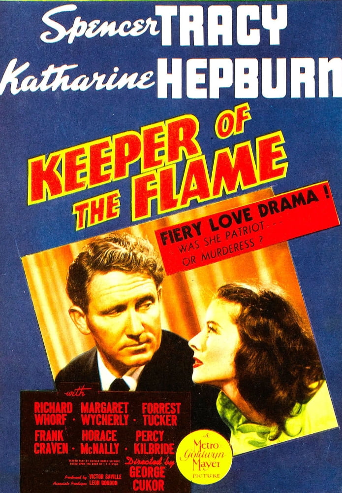 Keeper Of The Flame From Left: Spencer Tracy Katharine Hepburn On Midget Window Card 1942. Movie ...