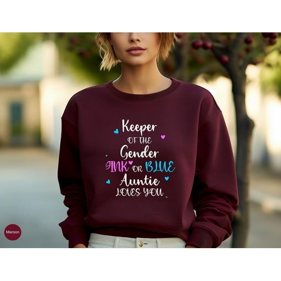 Keeper Of The Gender Auntie Loves You Shirt, Gender Reveal Party Shirt ...