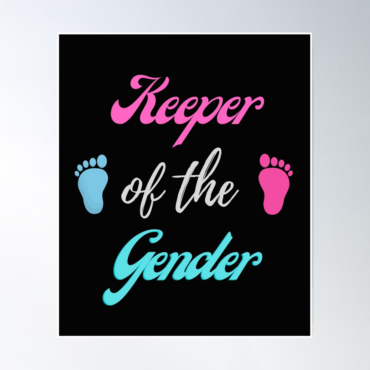 Keeper Of The Gender Cute Gender Reveal Baby Shower Design Poster Wall ...
