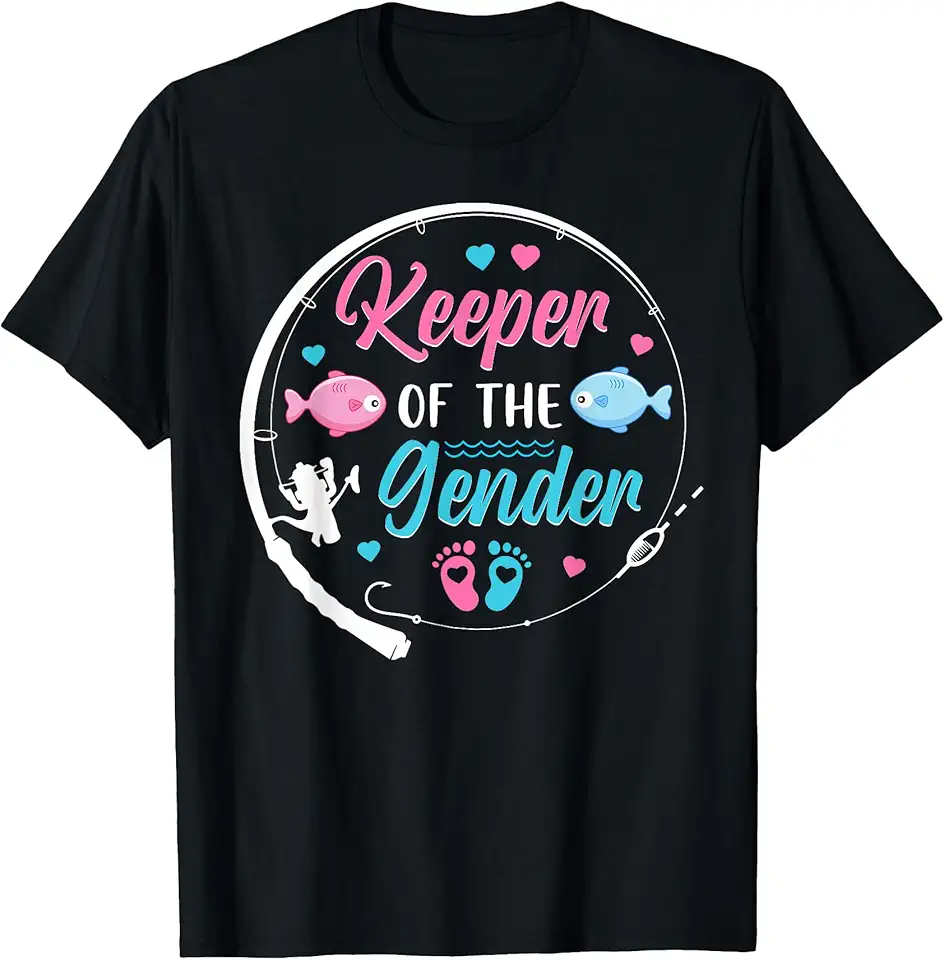 Keeper Of The Gender Fish Gender Reveal Family Party T-Shirt - Walmart.com