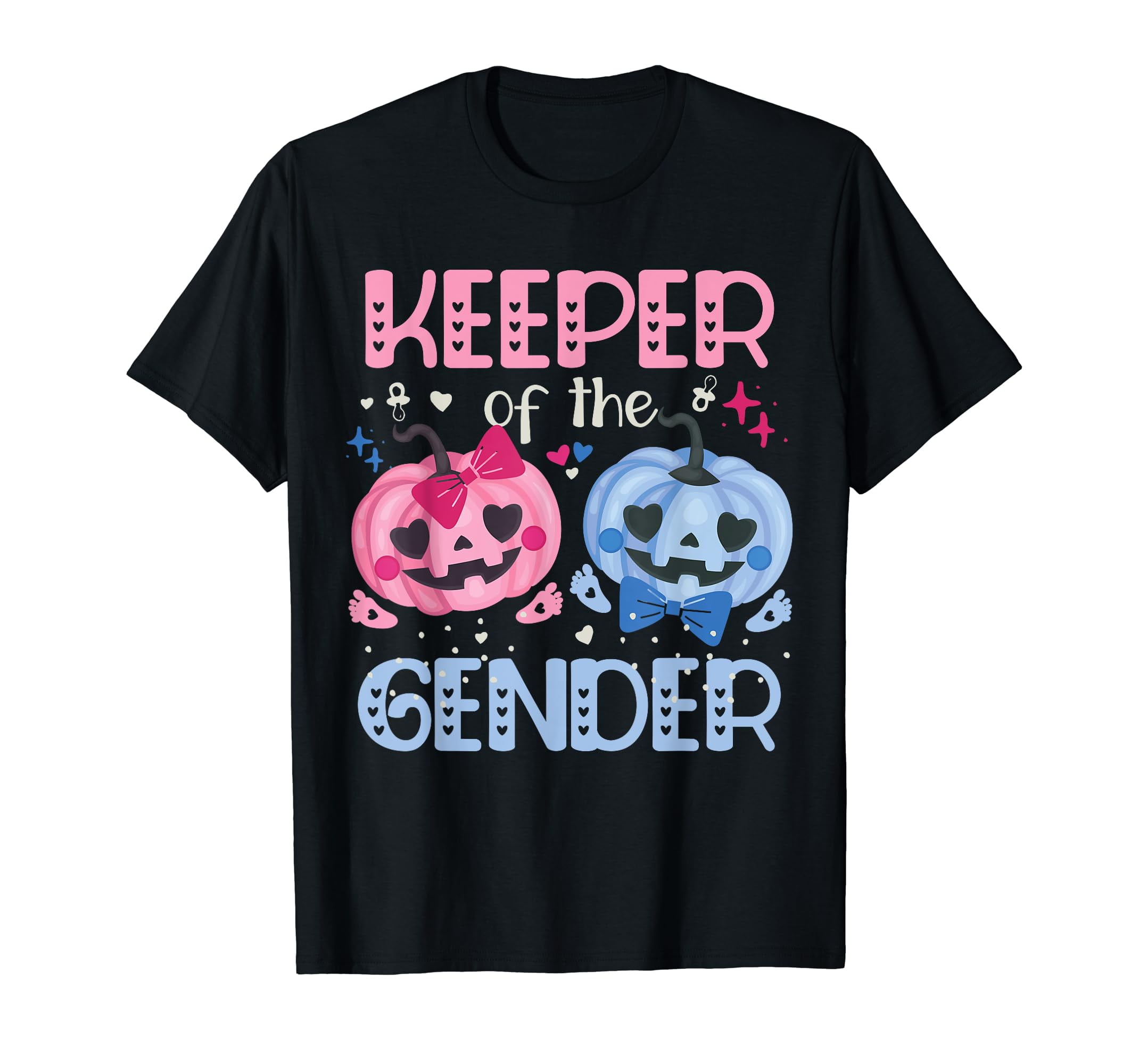 Keeper Of The Gender Pumpkin Halloween Baby Gender Reveal T-Shirt ...