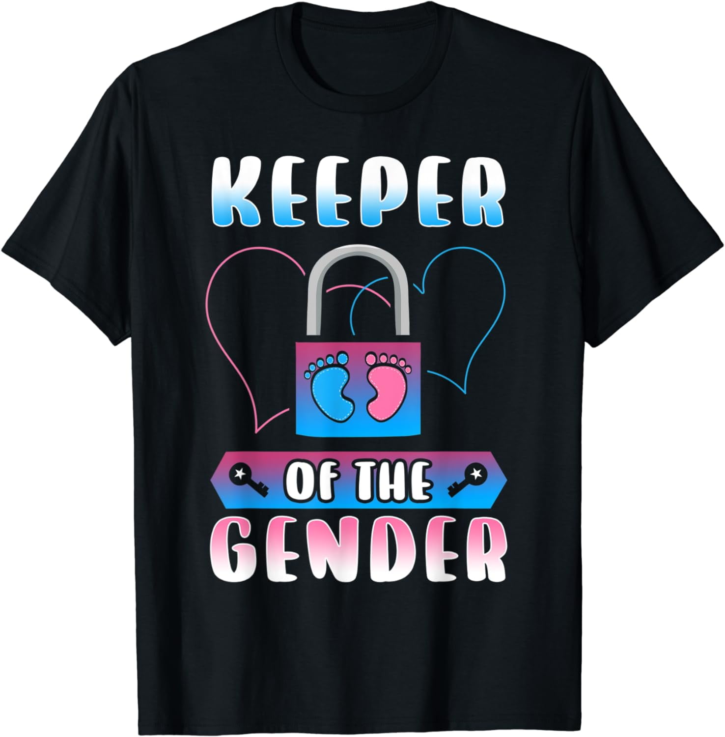 Keeper Of The Gender Reveal Party Announcement Baby Shower T-Shirt ...