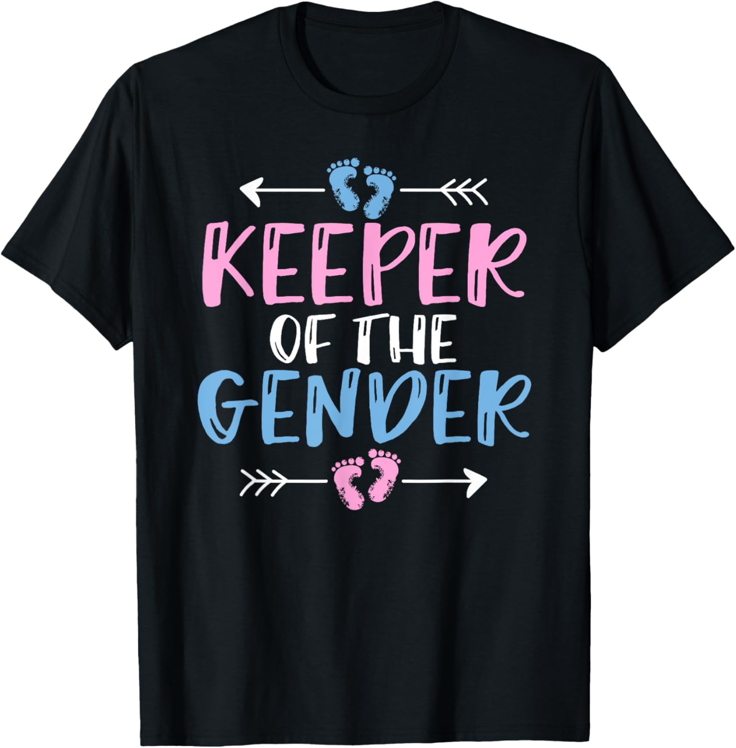 Keeper of the Gender - Cute Gender Reveal Baby Shower Design T-Shirt ...