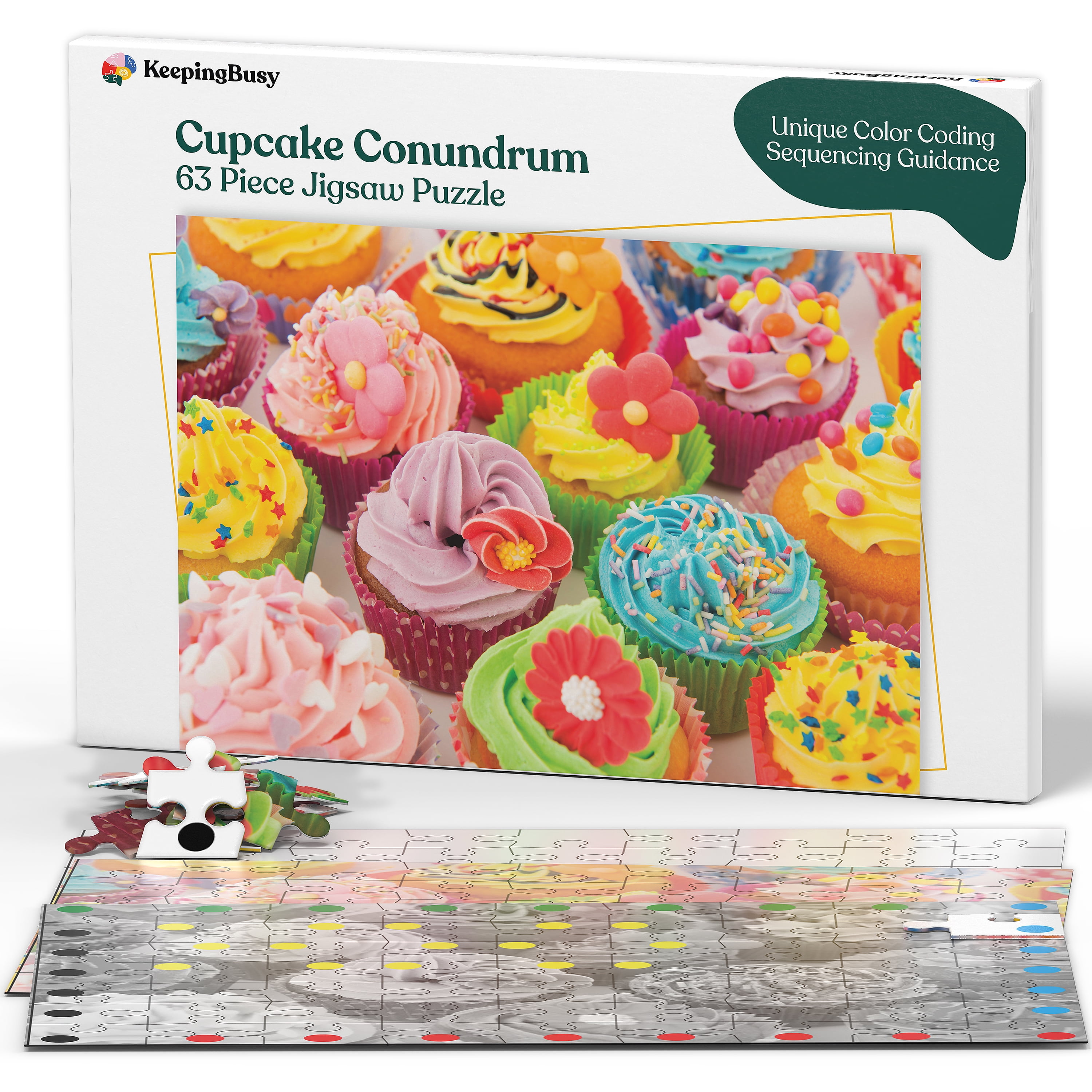 Keeping Busy Dementia Puzzles for Seniors: 63-Piece Cupcake Conundrum ...