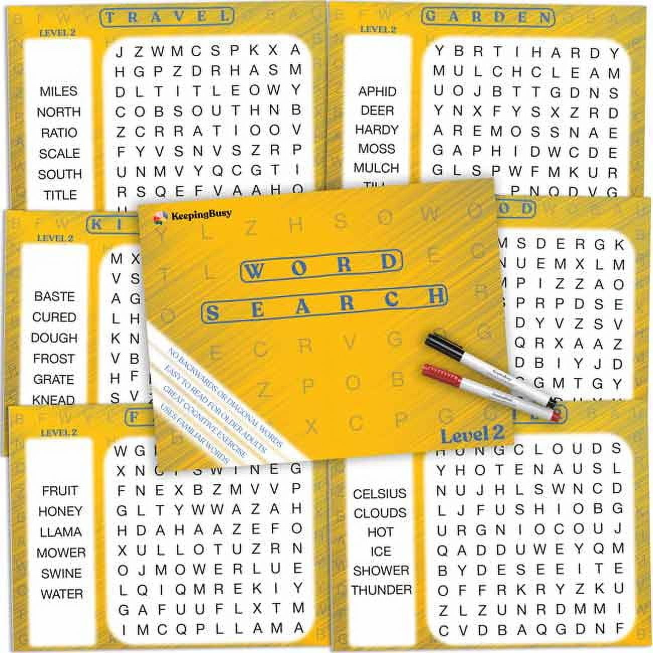 Keeping Busy Reusable Word Search Puzzles | Level 2 | 12 Puzzles with ...