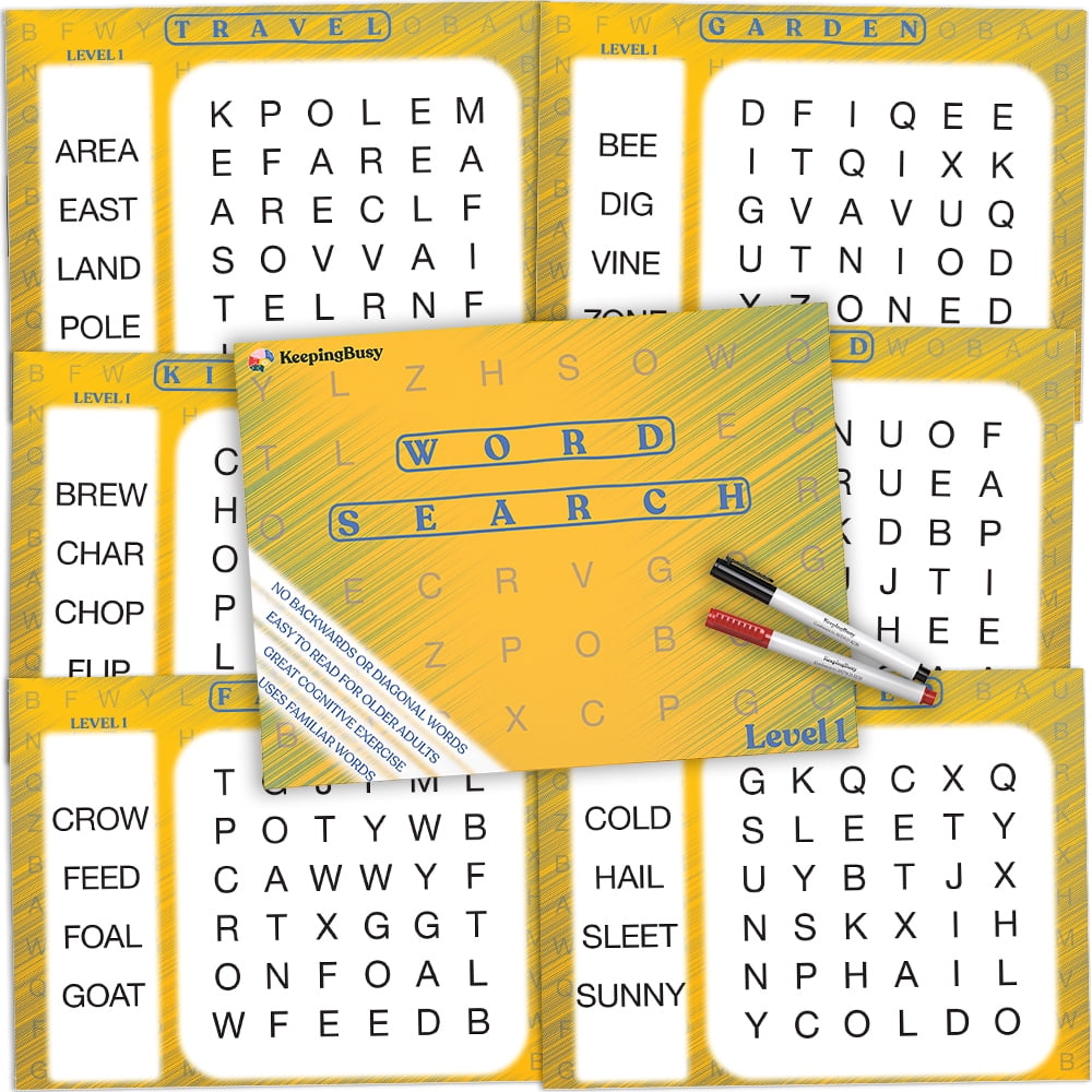 Keeping Busy Large Print Word Search Puzzles for Adults, Dementia ...