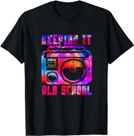Keeping It Old School 80s 90s Boombox T Shirt Retro Music - Walmart.com
