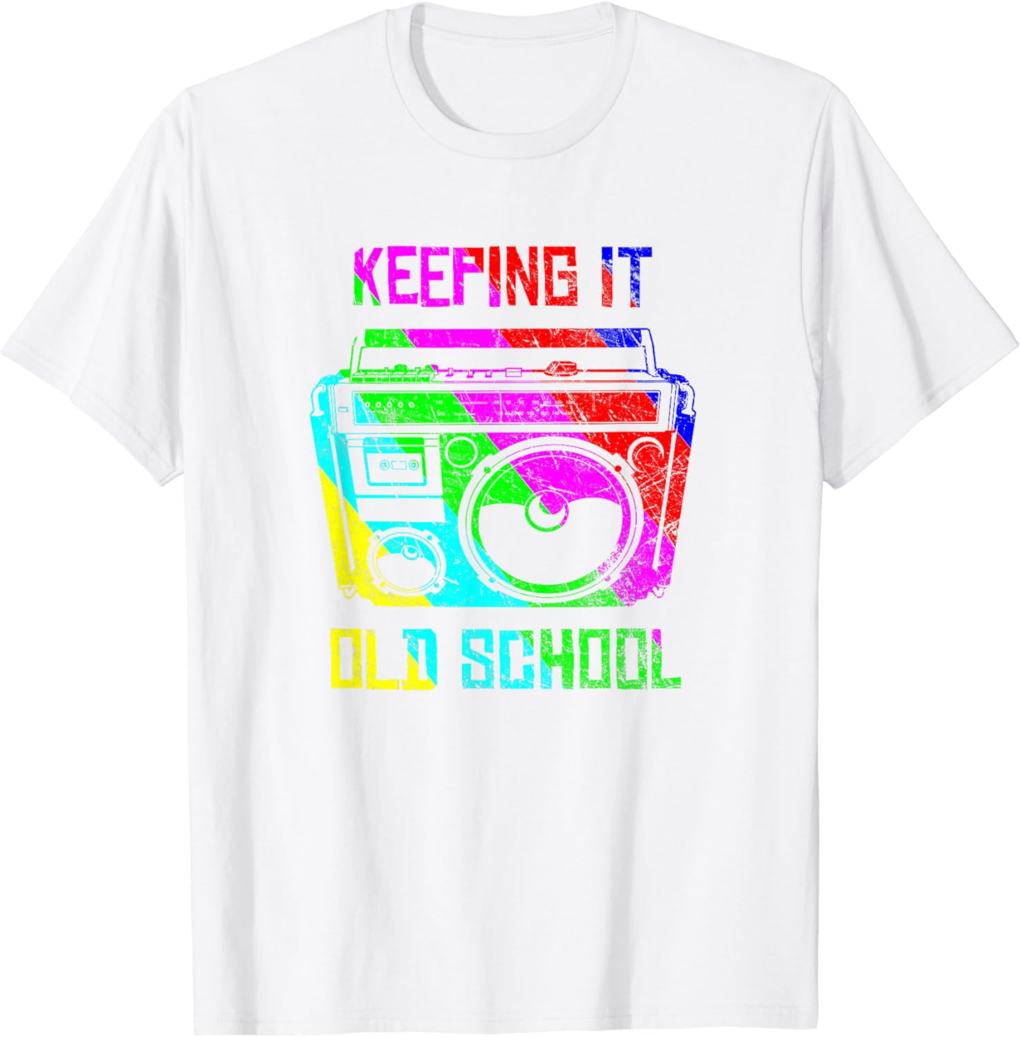 Keeping It Old School 80s 90s portable stereo Retro Music T-Shirt - Walmart.com