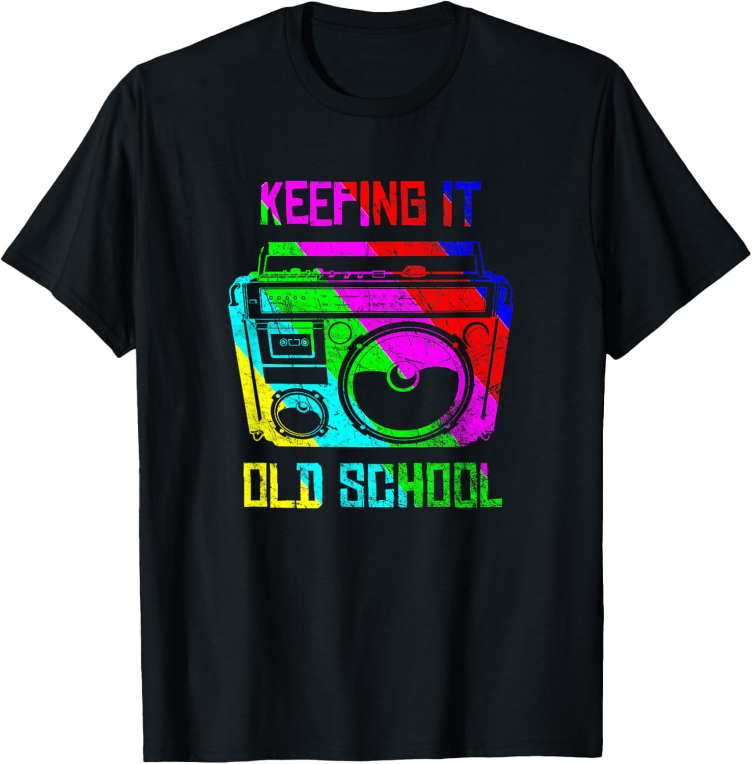 Keeping It Old School 80s 90s portable stereo Retro Music T-Shirt ...