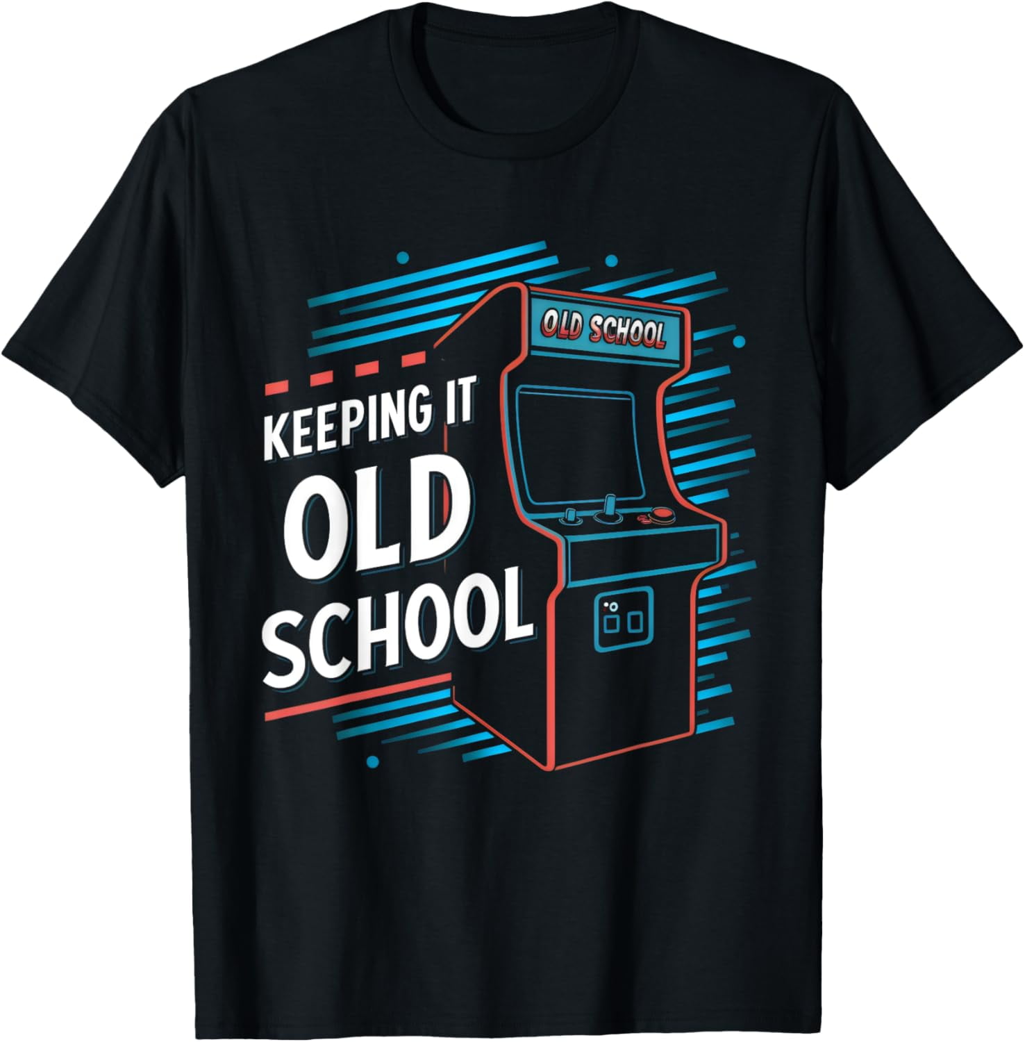 Keeping It Old School Gamer Vintage 80's 90's Arcade Gaming T-Shirt men ...