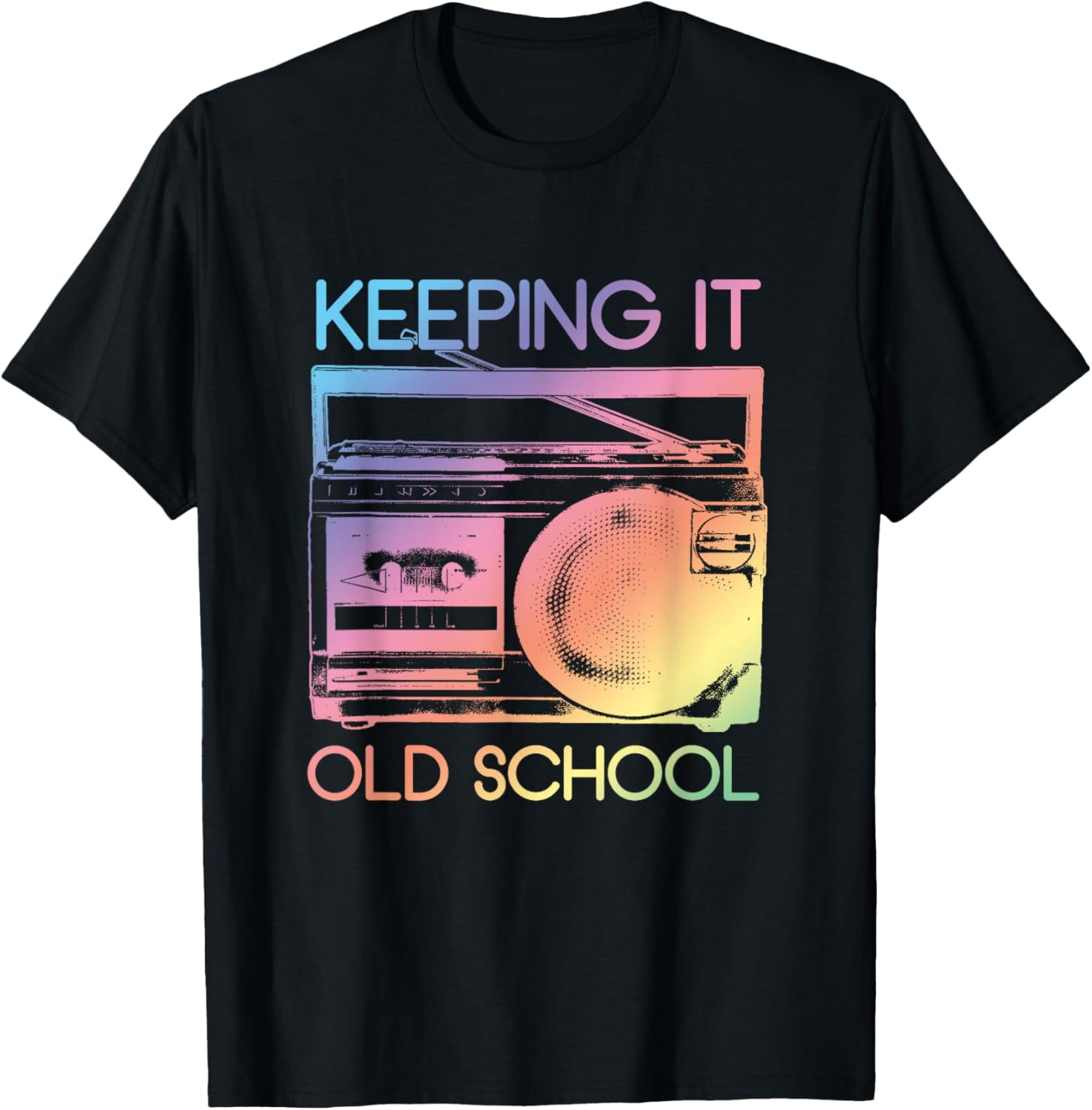 Keeping It Old School Retro 80s 90s Boombox Music T-Shirt - Walmart.com
