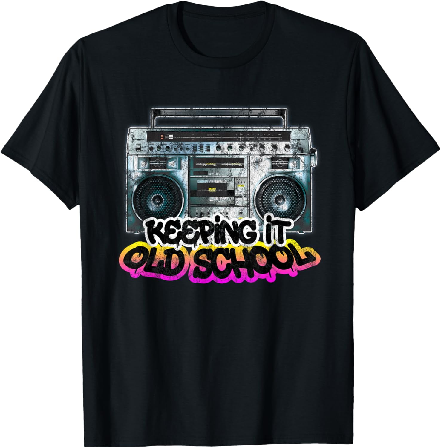 Keeping It Old School - Vintage Boombox 80s T-Shirt - Walmart.com