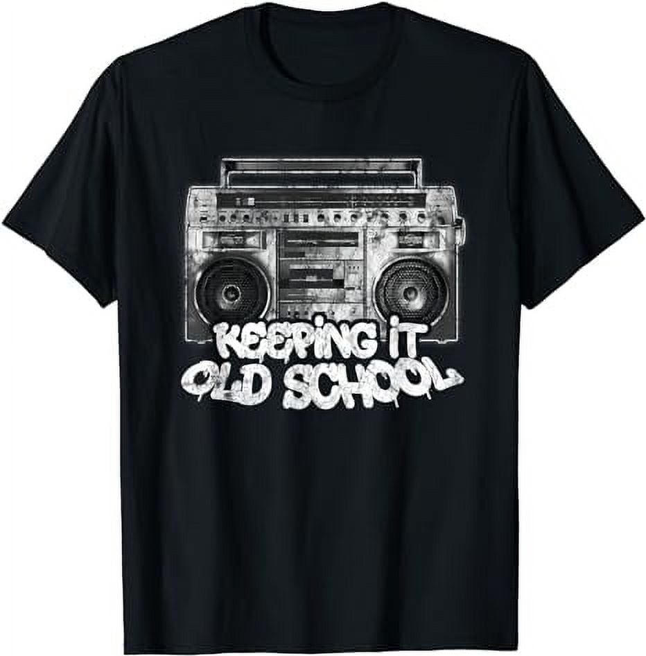Keeping It Old School - Vintage Boombox Graffiti T-Shirt - Walmart.com