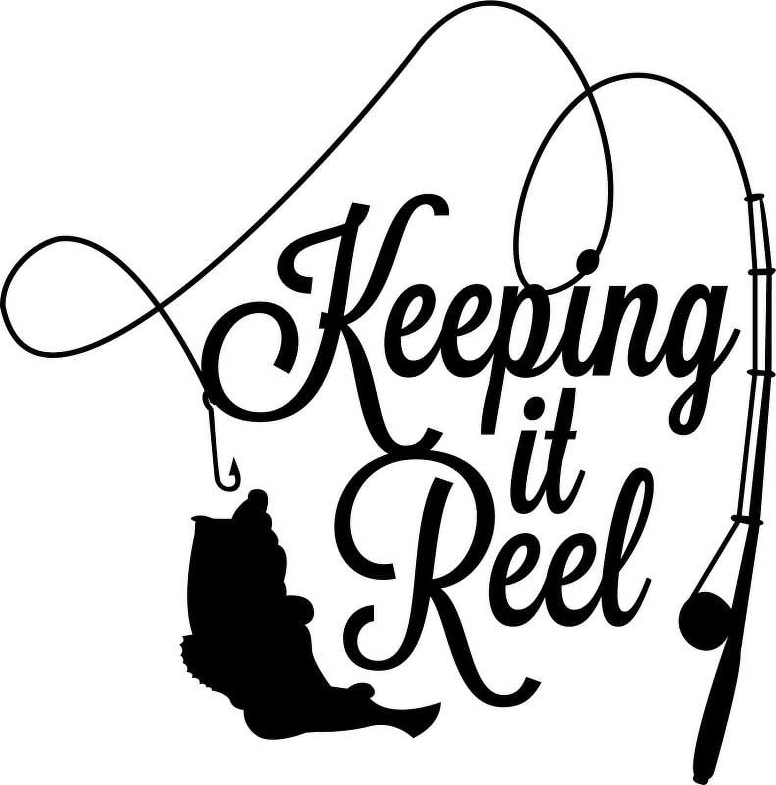 Keeping It Reel Fishing Decal Sticker | 5.5-Inches By 5.4-Inches ...