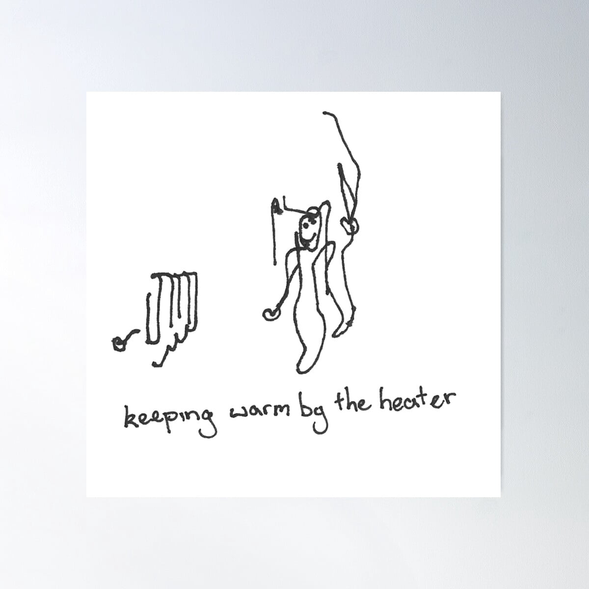 Keeping Warm By The Heater Poster Wall Art, Modern Wall Decor For ...