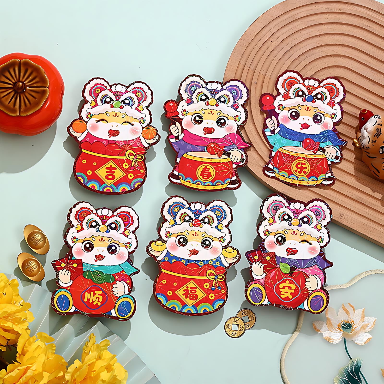 Keeplus 6Pcs Red Envelopes Chinese New Year Snake 2025, 2025 Lunar New ...