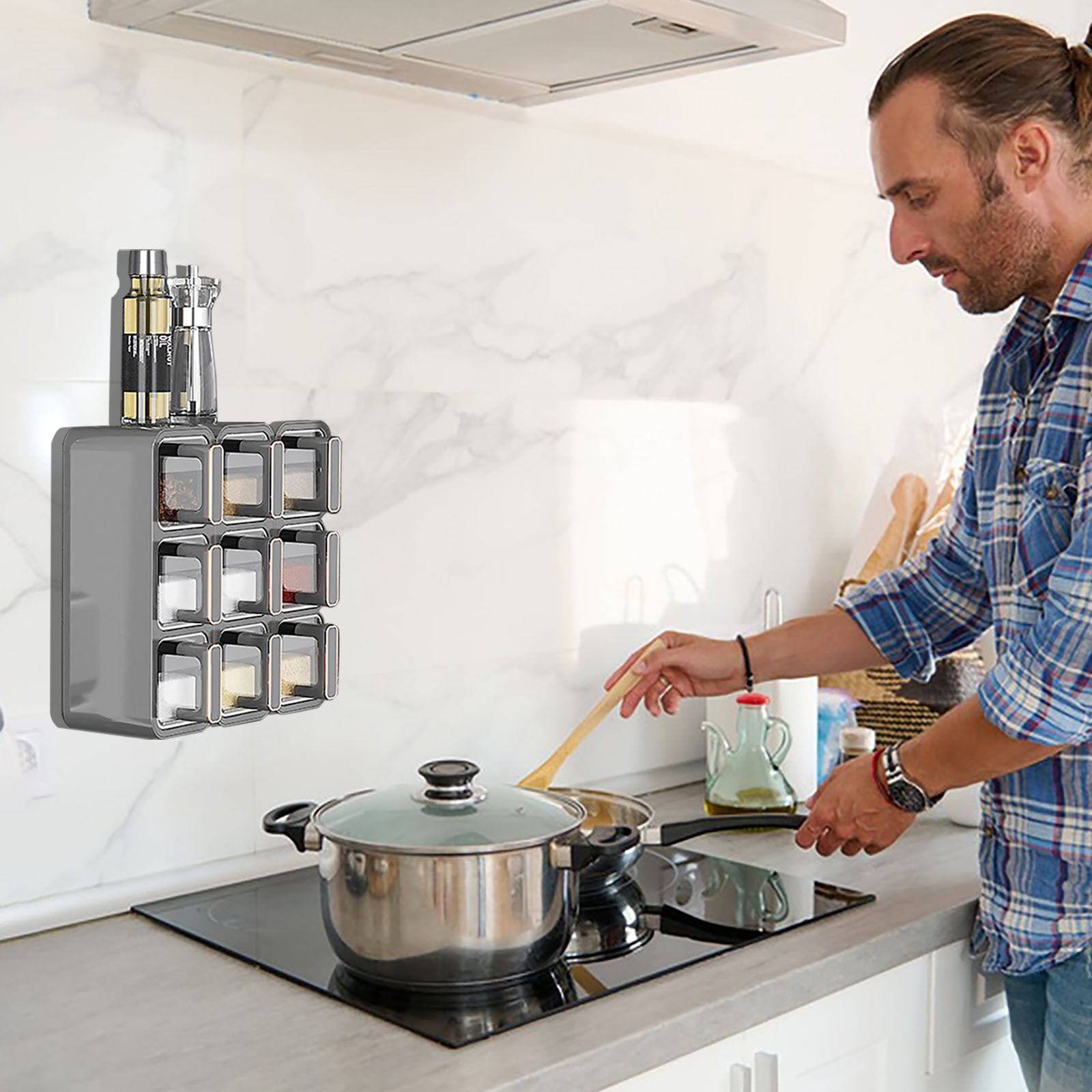 Keeplus Multifunctional Wall-mounted Kitchen Seasoning Box For ...