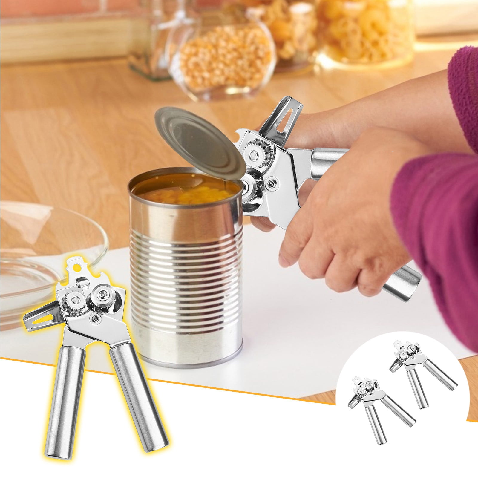 Keeplus Stainless Steel Can Opener Household Ergonomic Can And Bottle ...