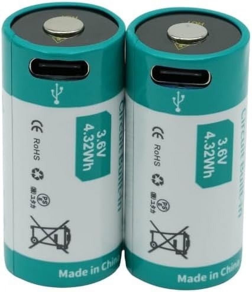 Keeppower 18350 Protected Li-ion Battery Rechargeable with Type-C Port 3.6V 1200mAh Included ...