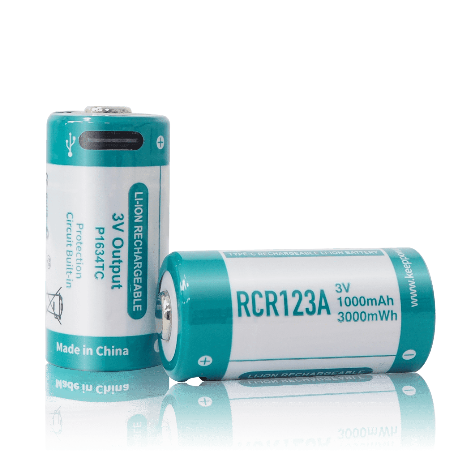 Keeppower RCR123A Li-ion Battery with Type-C Port Rechargeable 3V ...