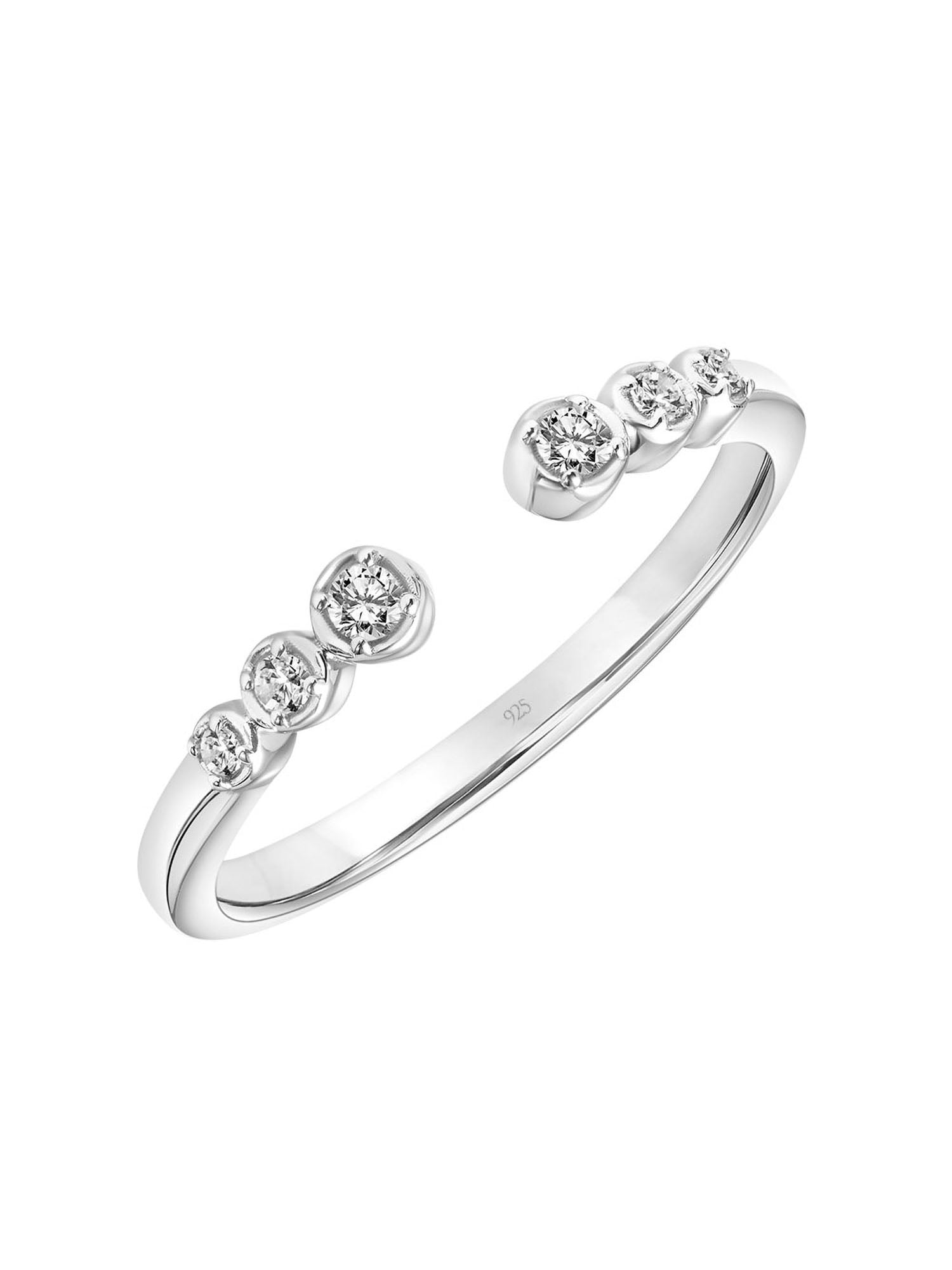 Keepsake 1/10 Carat T.W. Diamond Open Stacking Ring in Sterling Silver ...