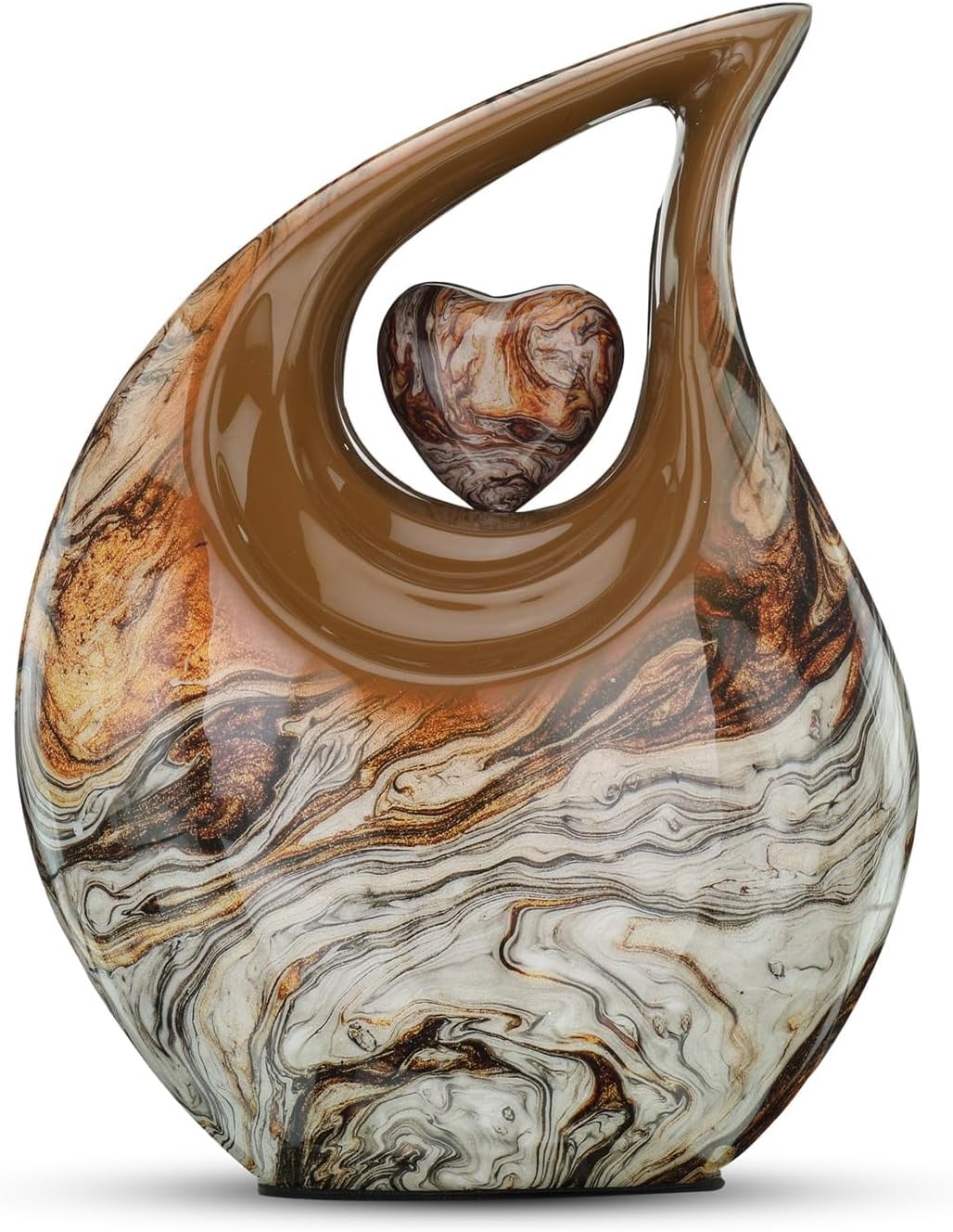Multicolor 10 Inches Teardrop urn with Matching Heart - Large Cremation ...