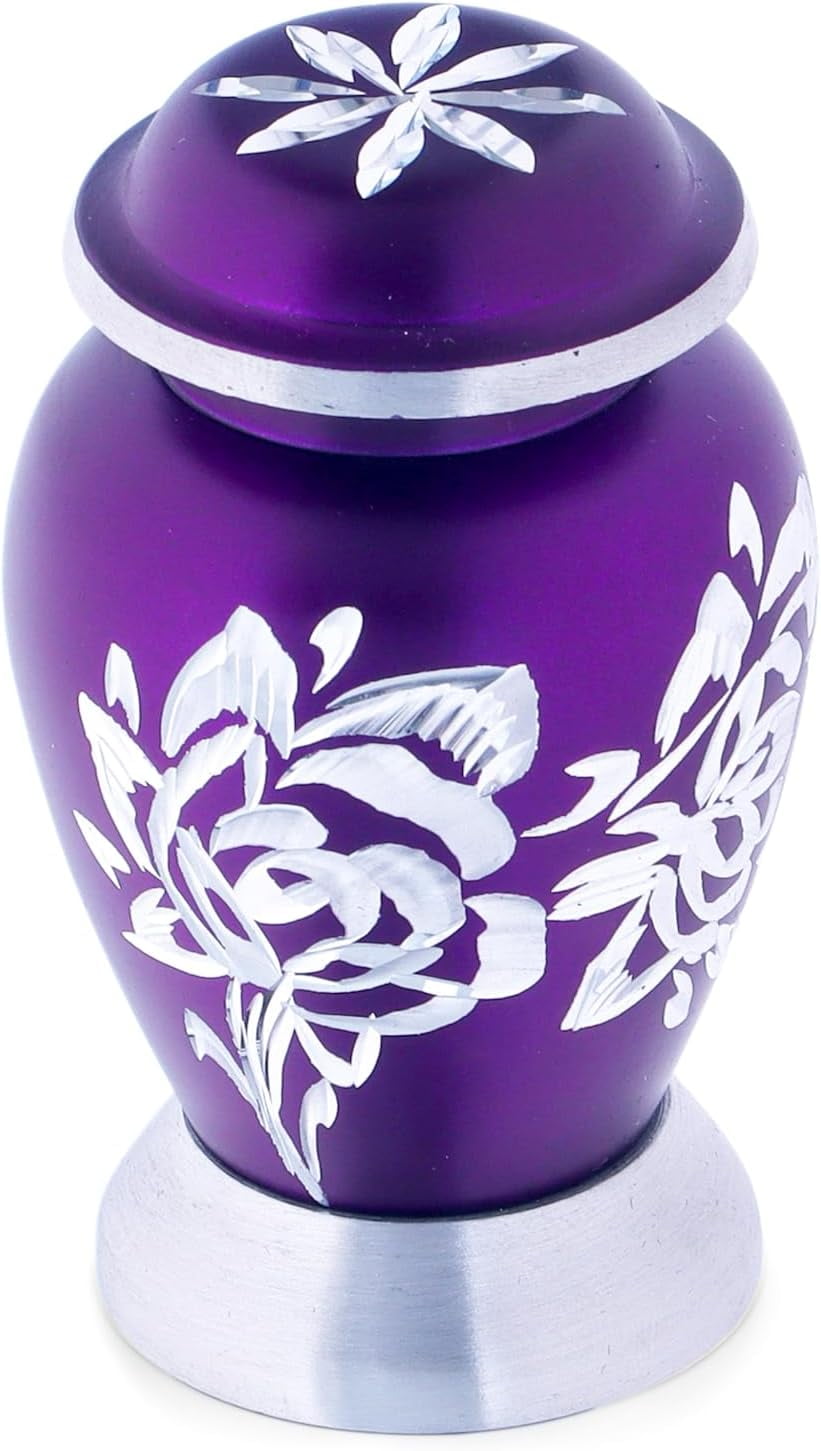 Keepsake Company Purple Shimmer Rose Engraved Small Urn – Mini ...