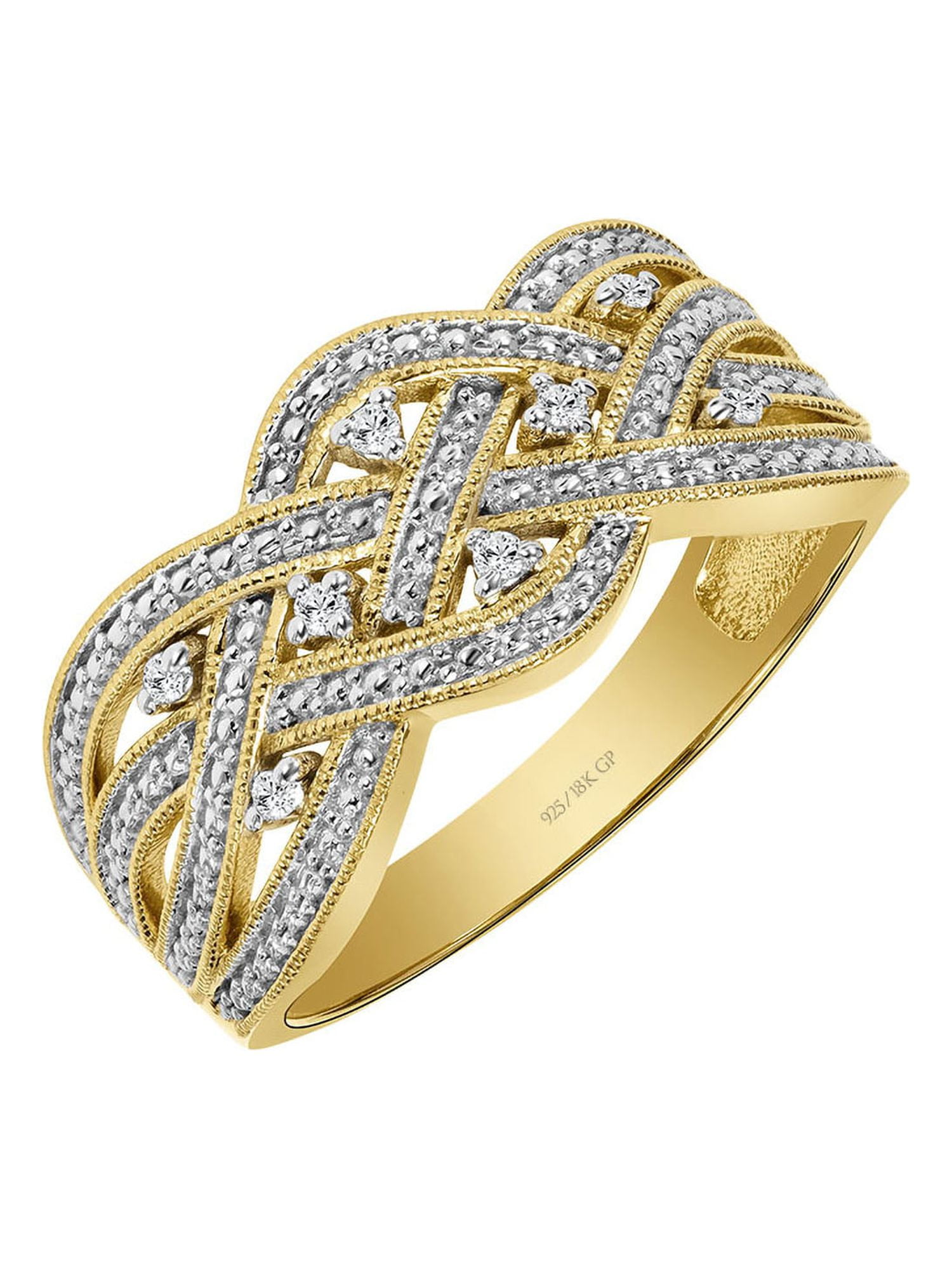 Keepsake Diamond-Accent Interlaced Anniversary Band in 18K Yellow Gold ...