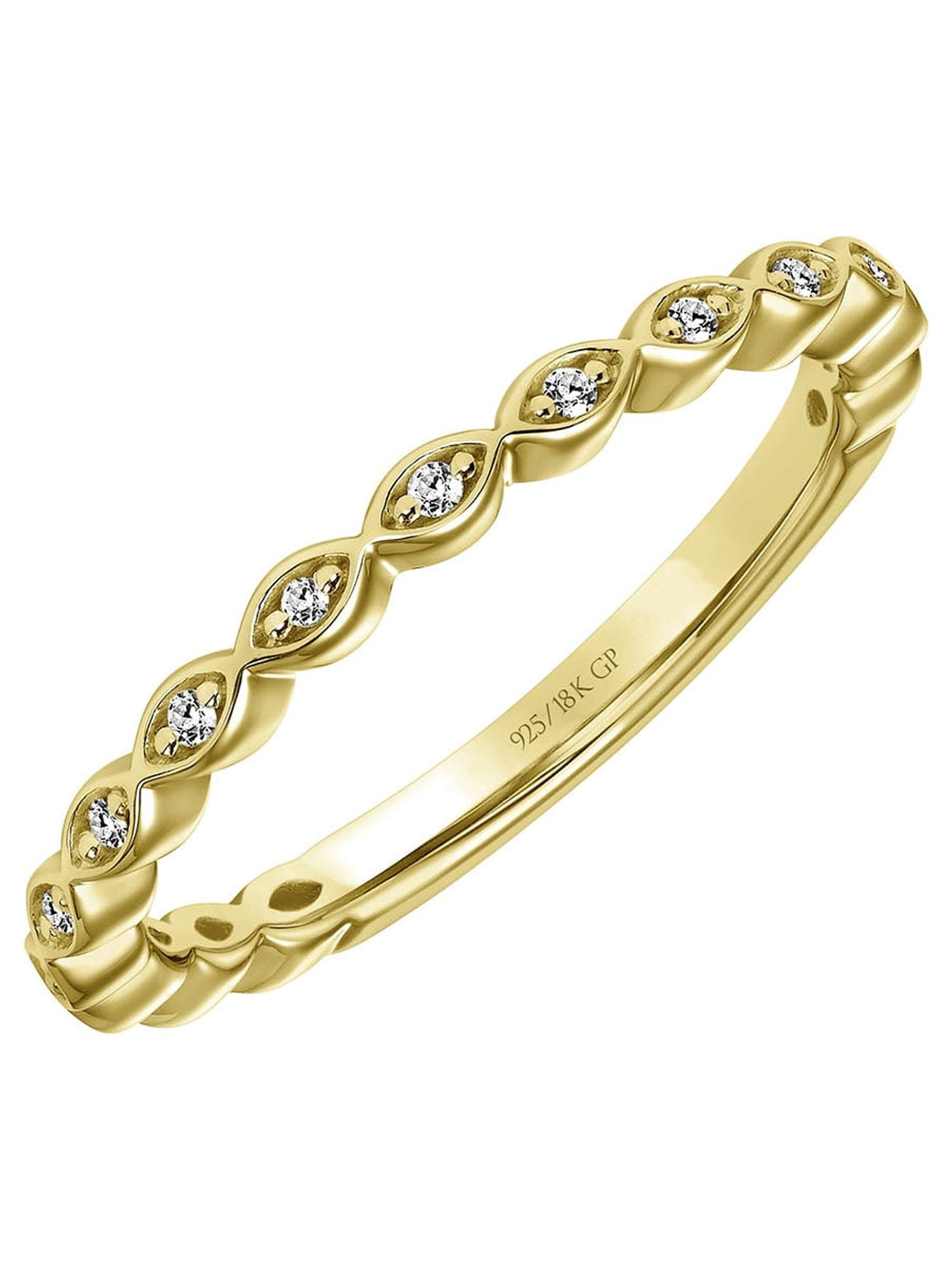Keepsake Diamond-Accent Scalloped Stackable Anniversary Ring in 18K ...