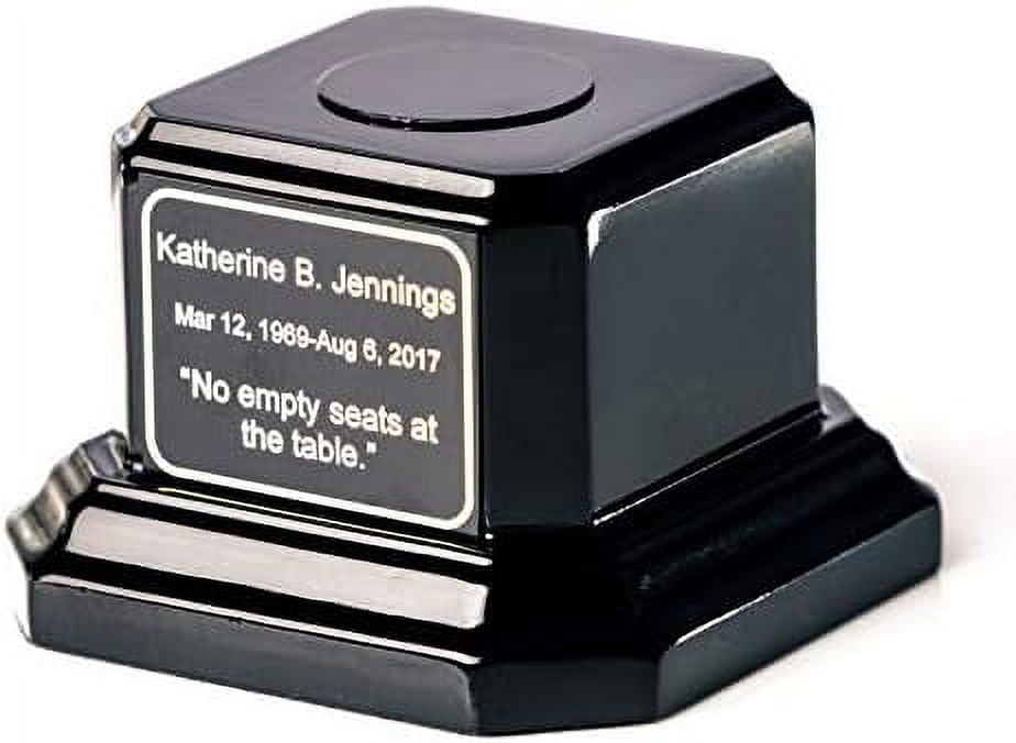 Keepsake Elite Urn Stand - Custom ENGRAVE - Black/Gold Small, Display ...