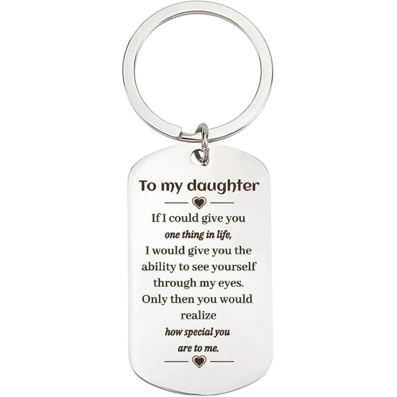 Keepsake Keychain Stainless Steel Keychain Word Key Ring Memorial ...
