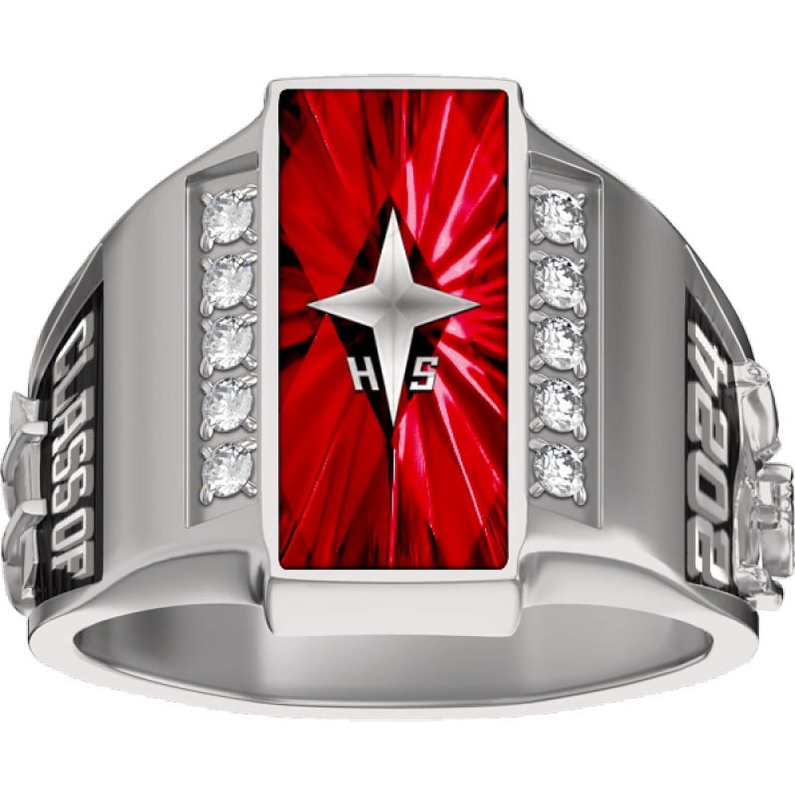 Keepsake Men's Crest Premiere ring with simulated and CZ accent stones ...